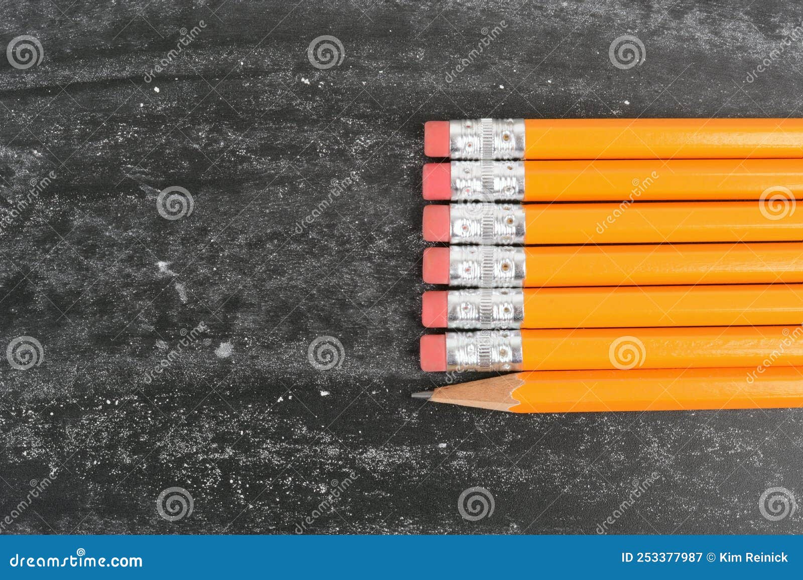 Yellow School Pencils in a Row Stock Image - Image of yellow, messy ...