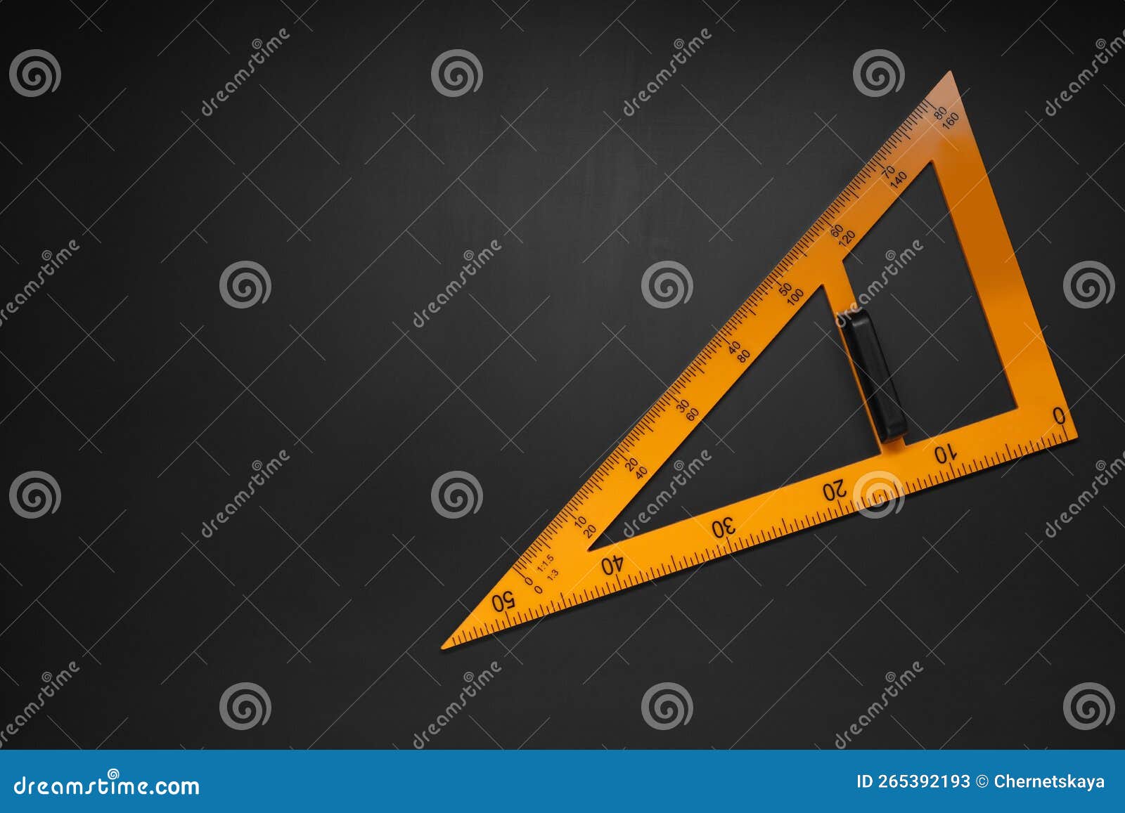 Yellow School Triangle on Blackboard, Top View Stock Image - Image of ...