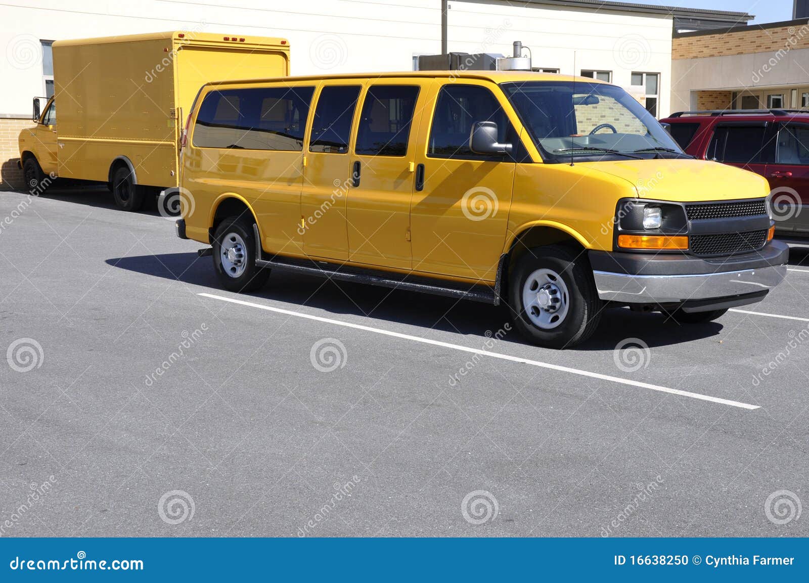Yellow school van stock photo. Image of carrier, small - 16638250