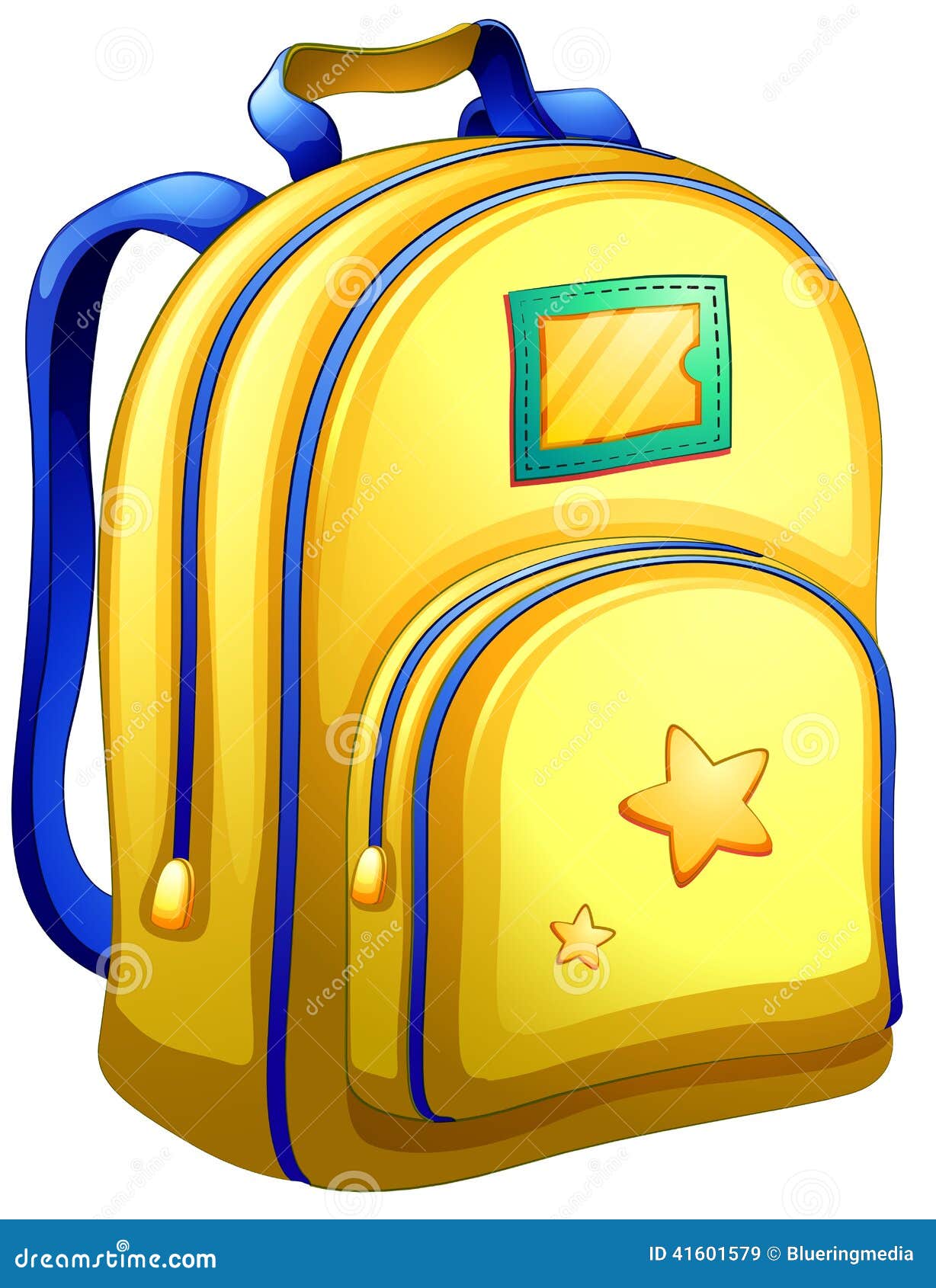 A yellow schoolbag stock vector. Illustration of handcarry - 41601579