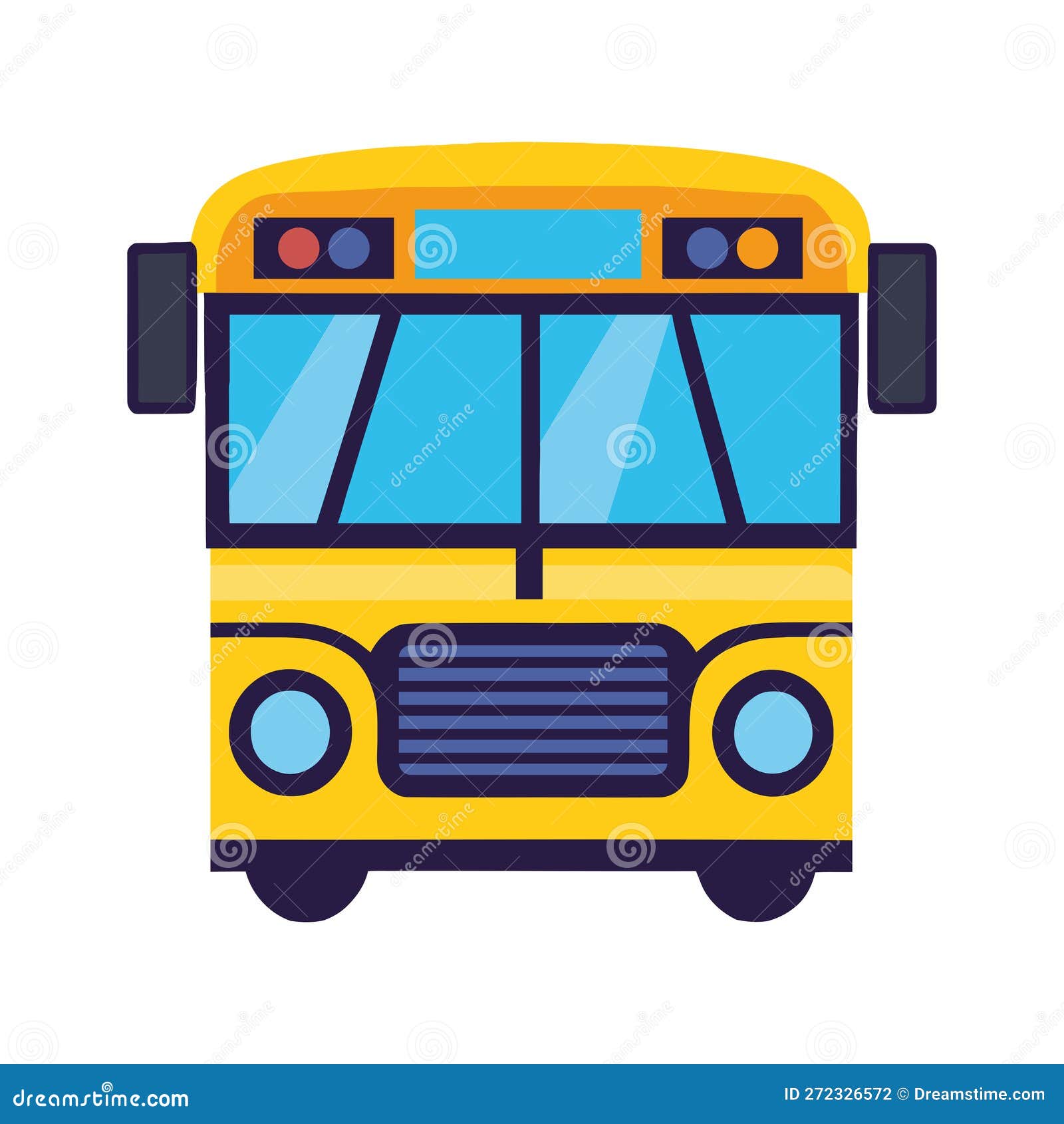 Yellow Schoolbus Front Transport Stock Vector - Illustration of ...