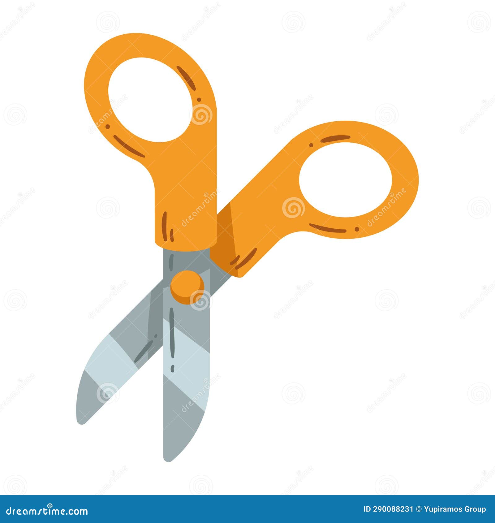 Yellow scissor design stock illustration. Illustration of work - 290088231