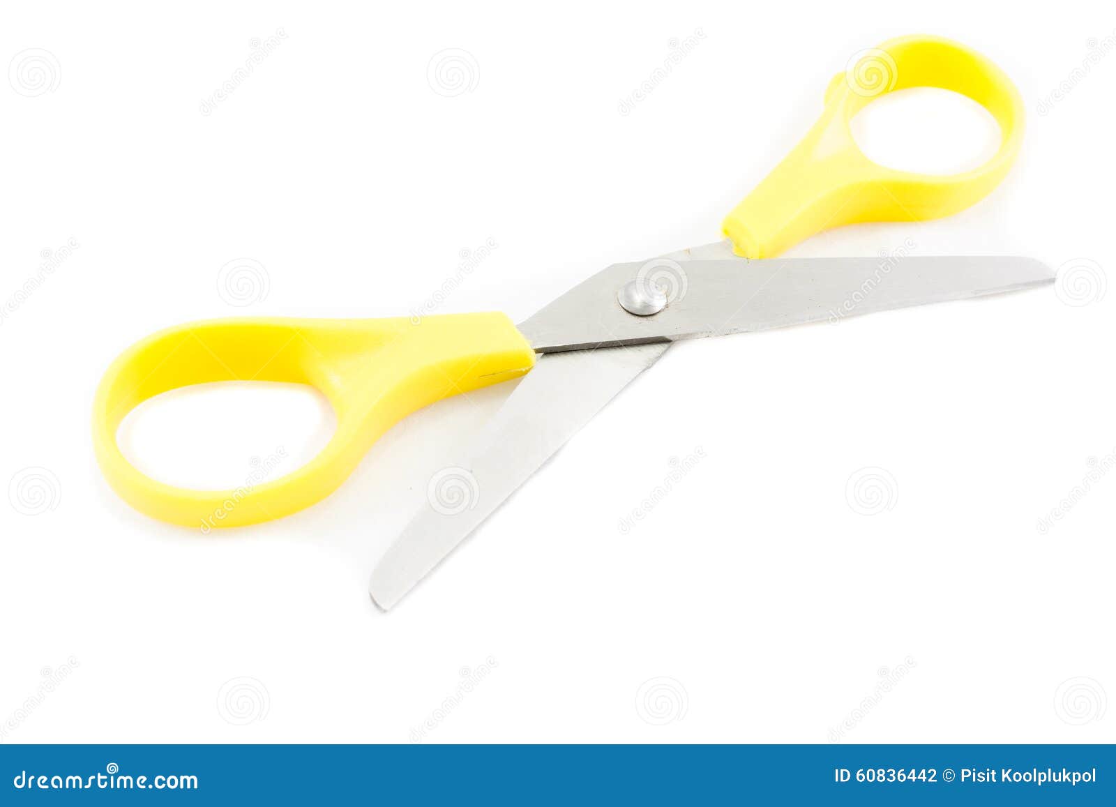 Yellow scissors isolated stock photo. Image of small - 60836442