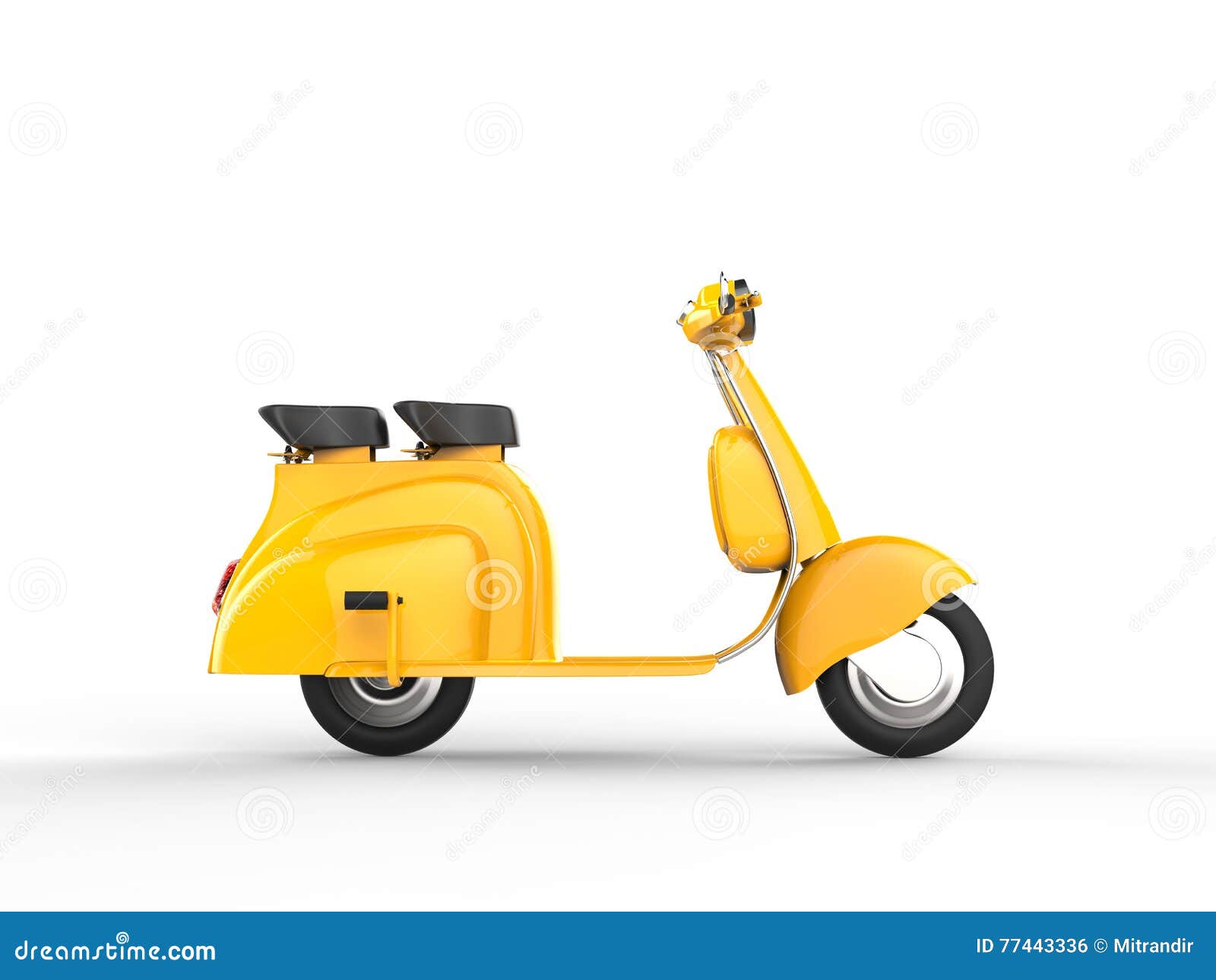 Yellow scooter - side view stock illustration. Illustration of side ...