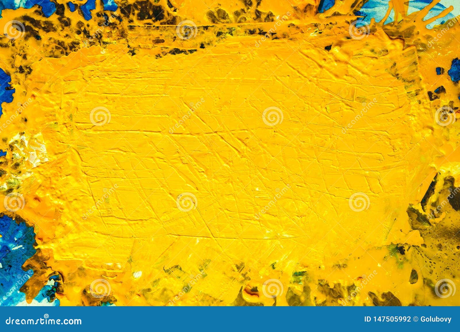 Yellow Scratched Dry Paint Abstract Background Stock Photo - Image of ...