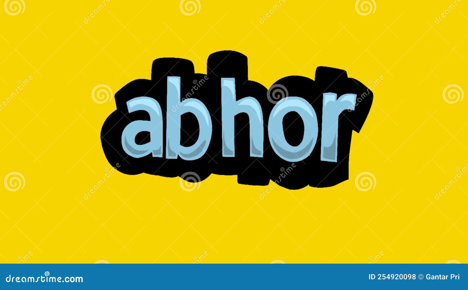 Yellow Screen Animation Video Written ABHOR Stock Footage - Video of ...