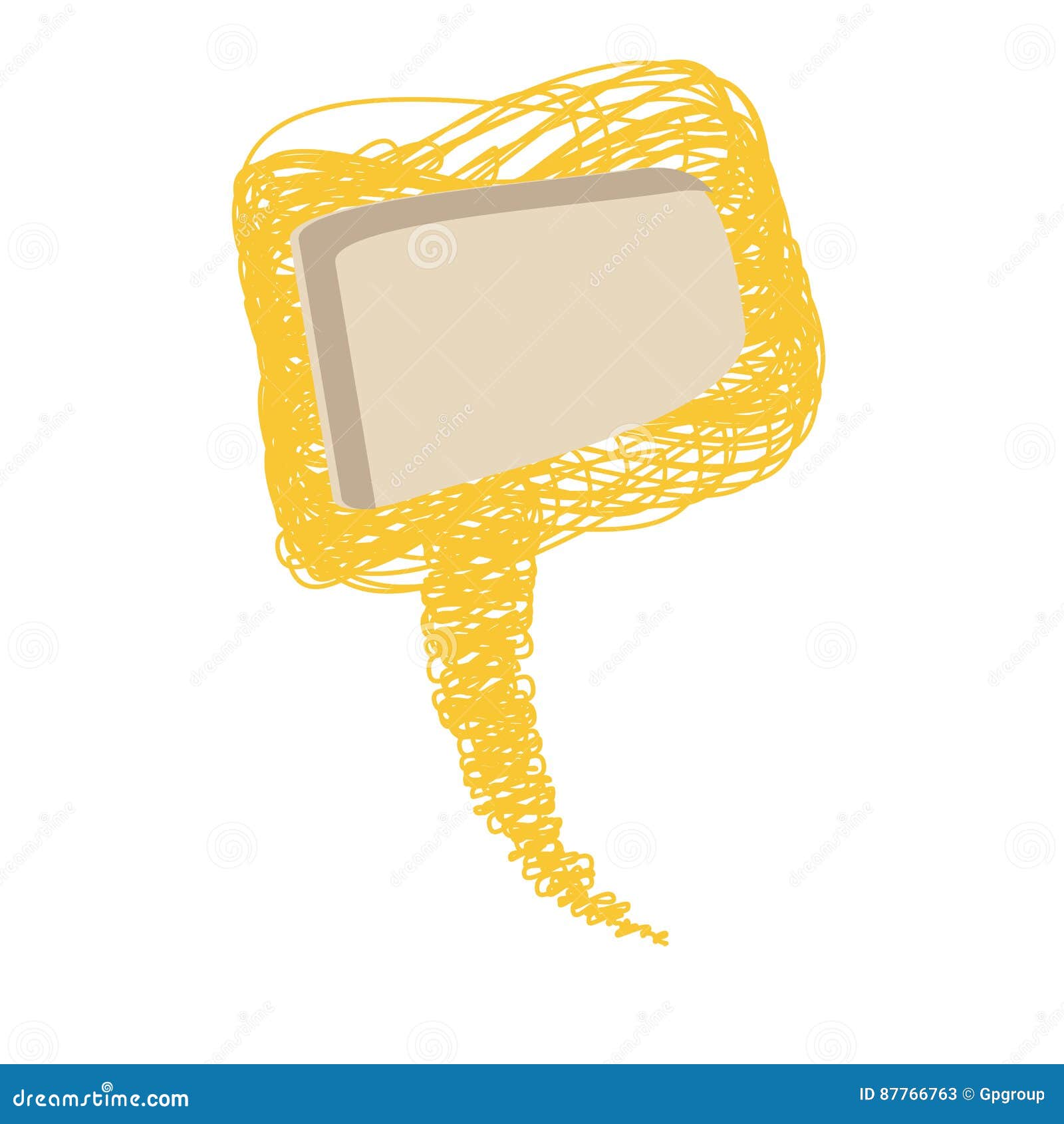 Yellow Scribble Square Dialog Box Design Stock Illustration ...