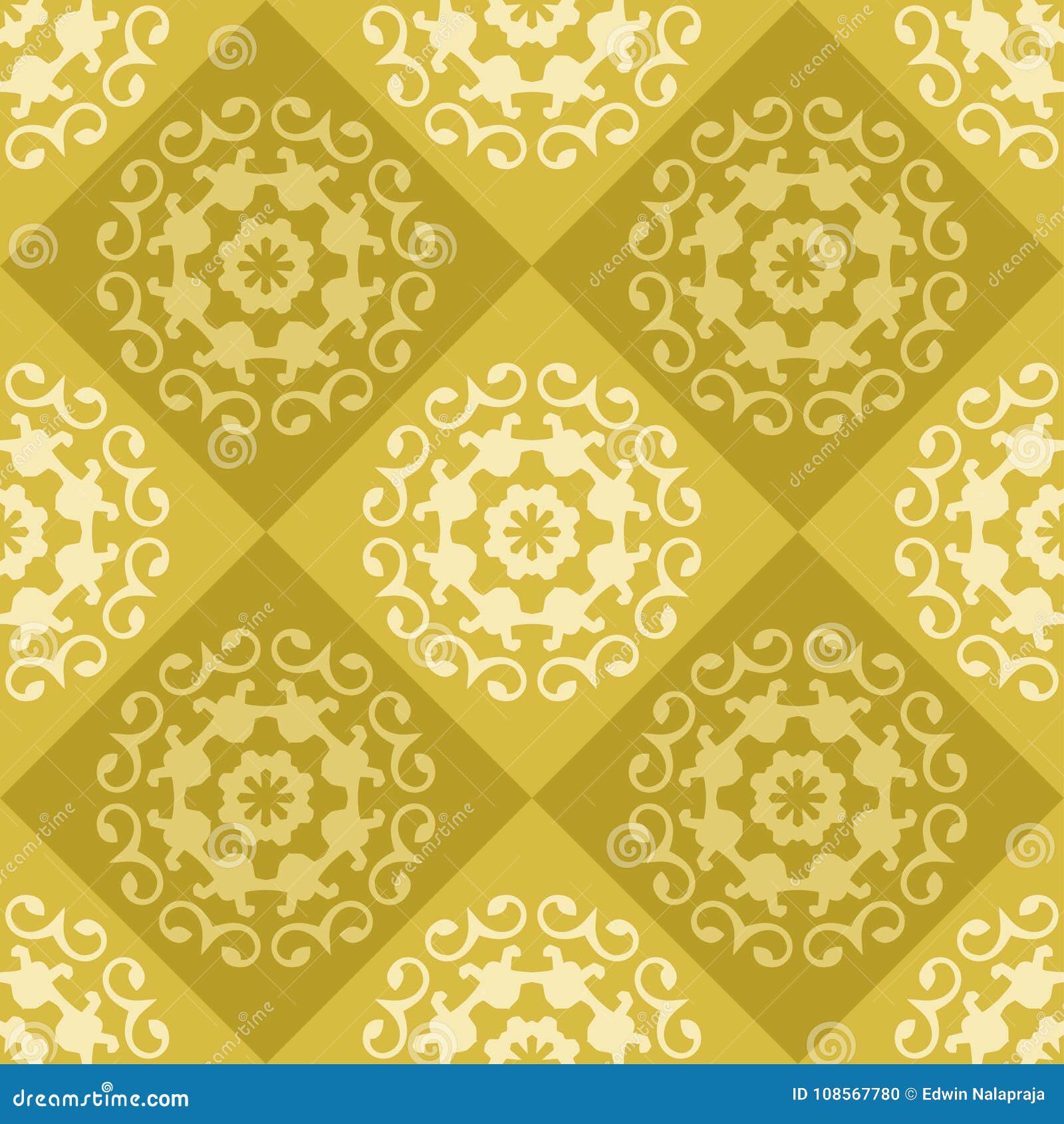 Yellow Seamless Abstract Ornament, Vector Pattern Stock Vector ...