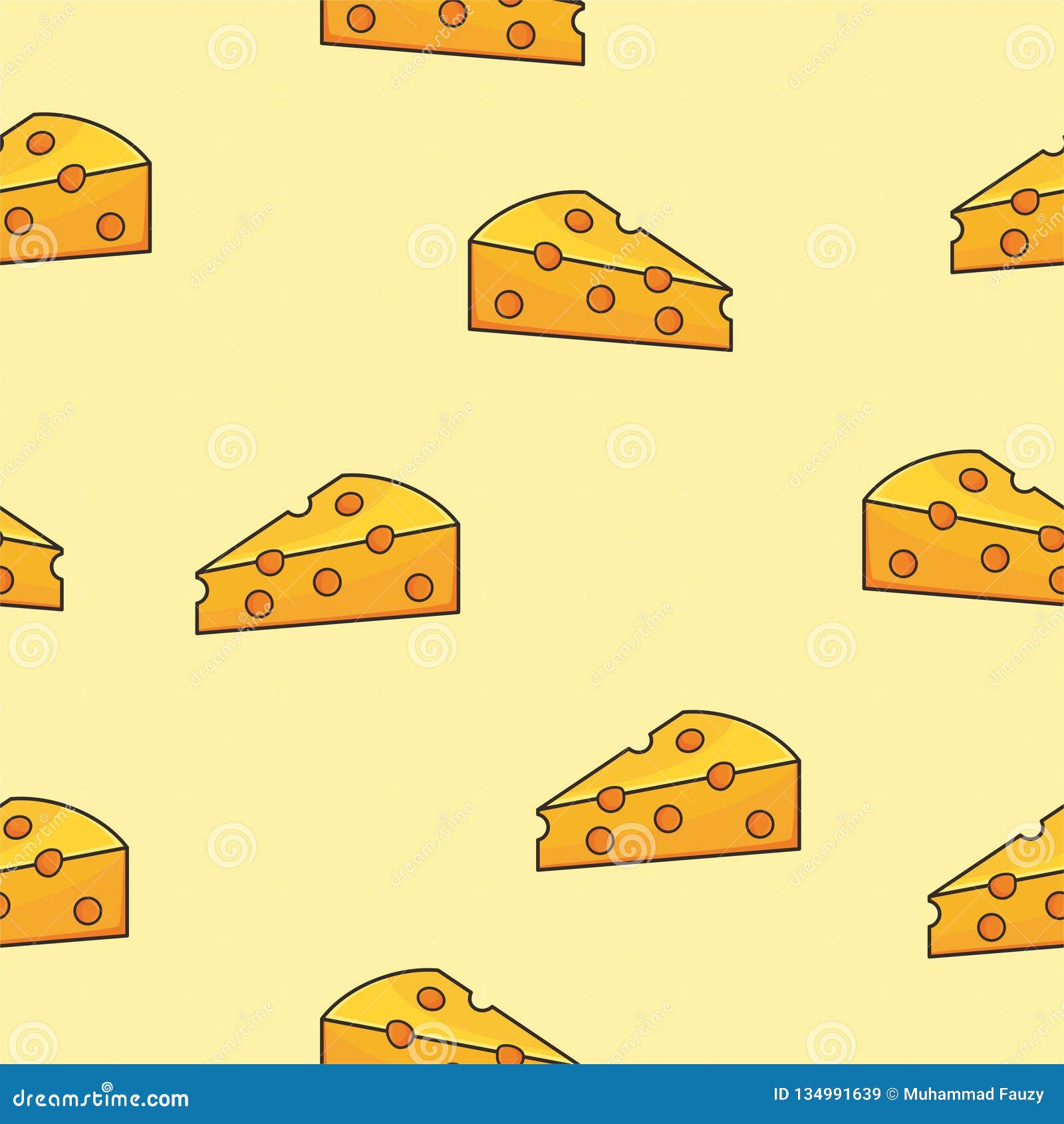 Yellow Seamless Background with Cheese Pattern Stock Vector ...