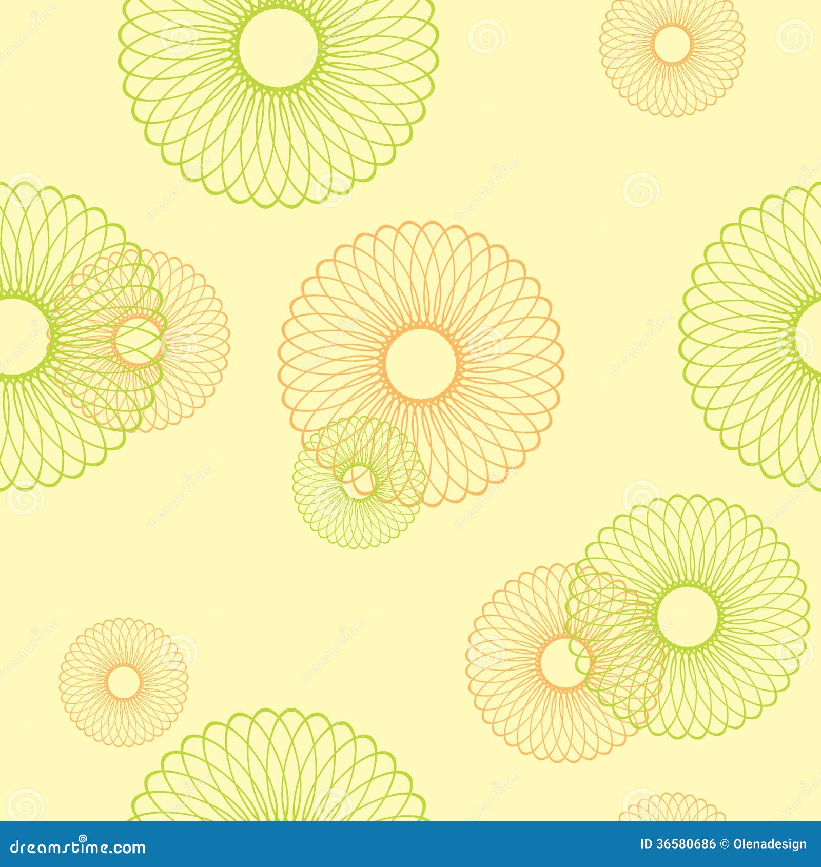 Yellow Seamless Pattern with Round Elements Stock Vector - Illustration ...