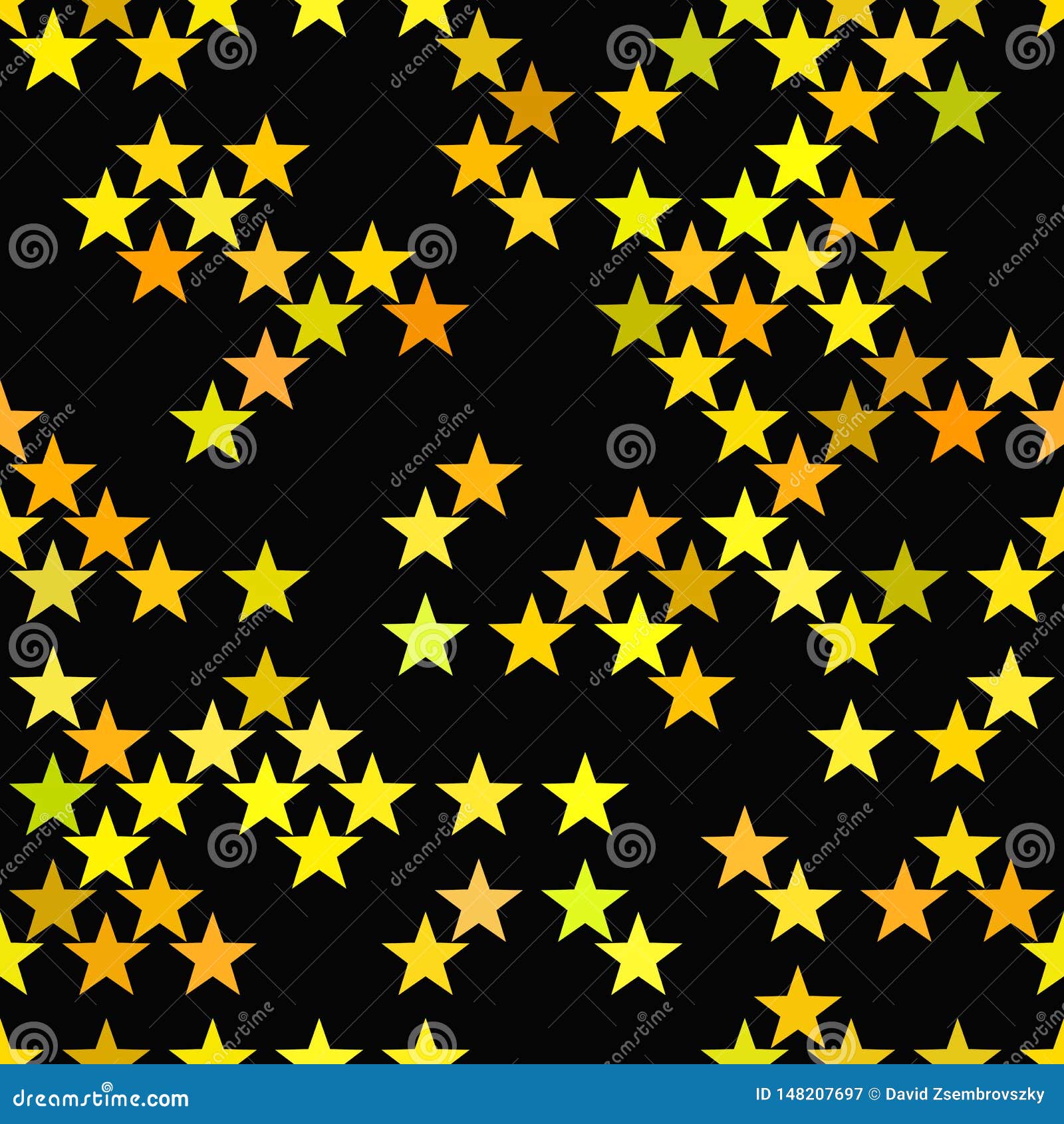 Yellow Seamless Star Pattern Background - Vector Design Stock Vector ...