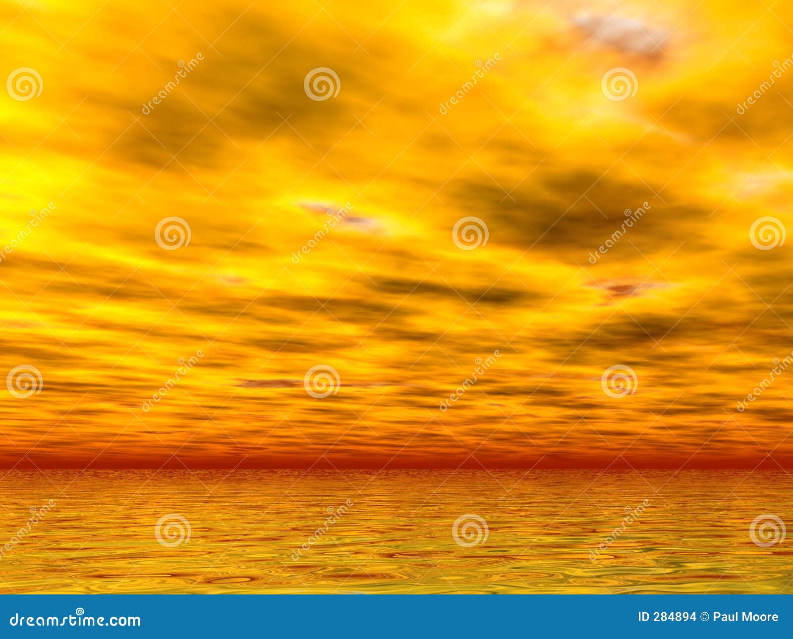 Yellow Seas and Skies stock illustration. Illustration of clouds - 284894