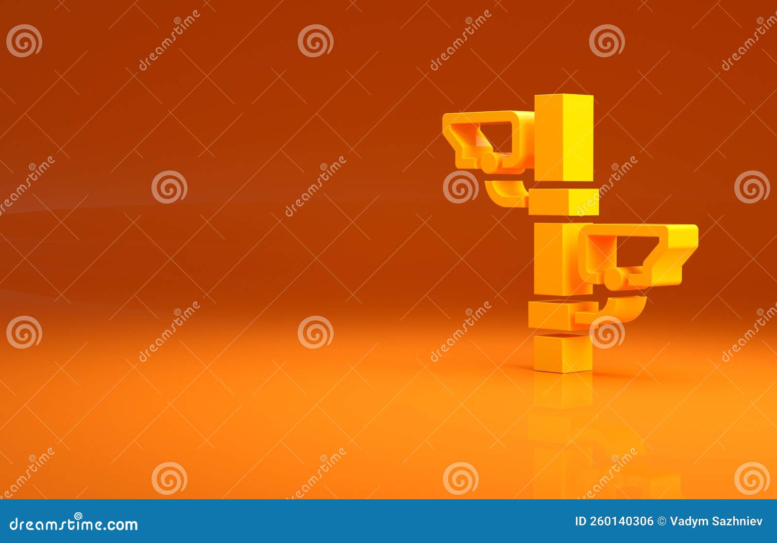 Yellow Security Camera Icon Isolated on Orange Background. Minimalism ...