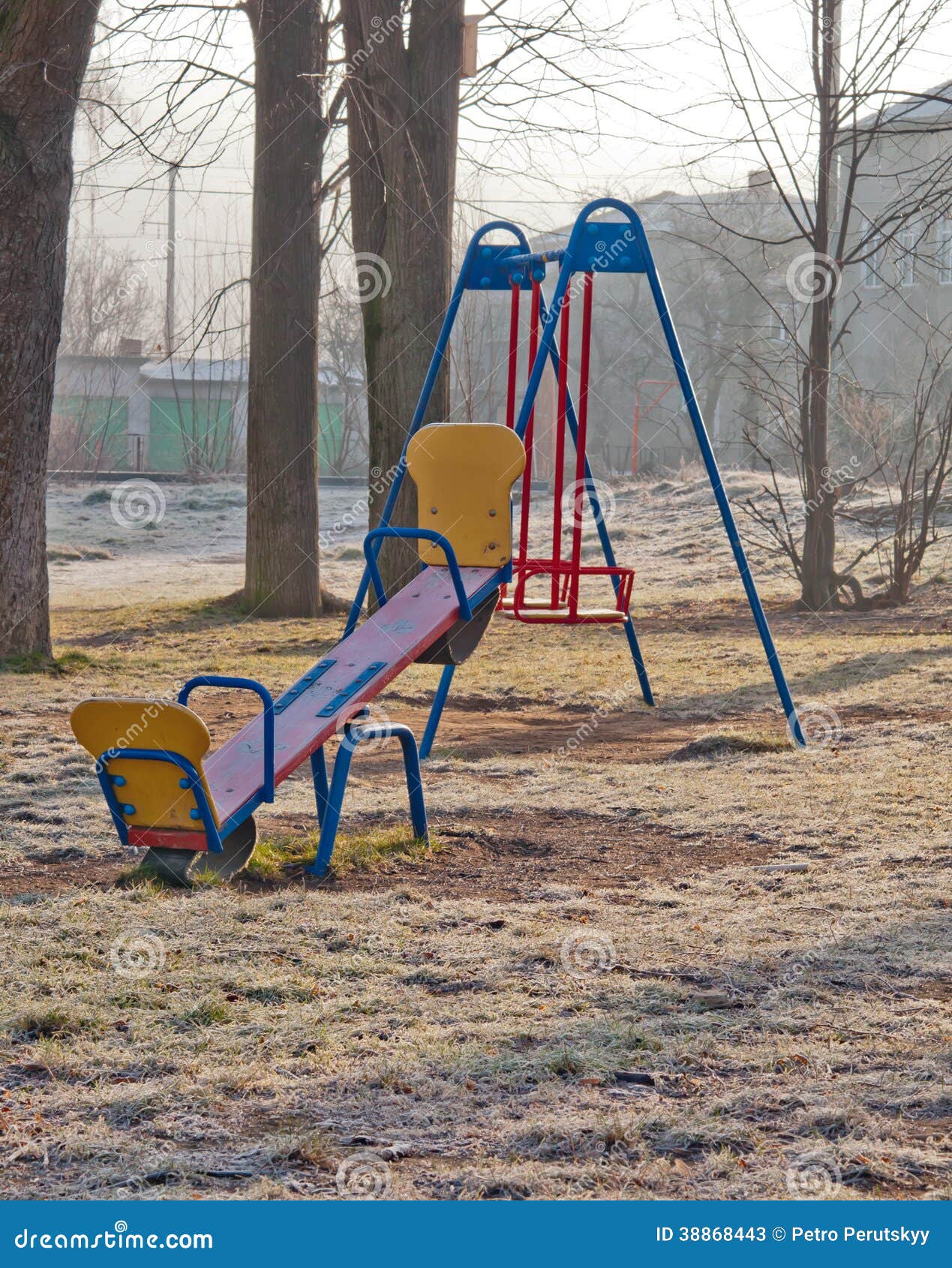 Yellow seesaw stock image. Image of sister, playful, happiness - 38868443