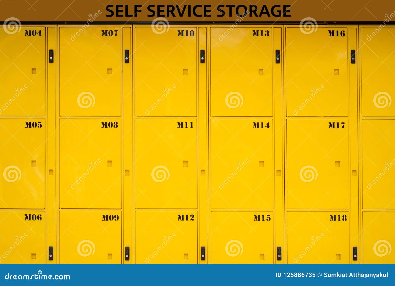 Self Service Locker Storage at Station. Stock Image - Image of interior ...