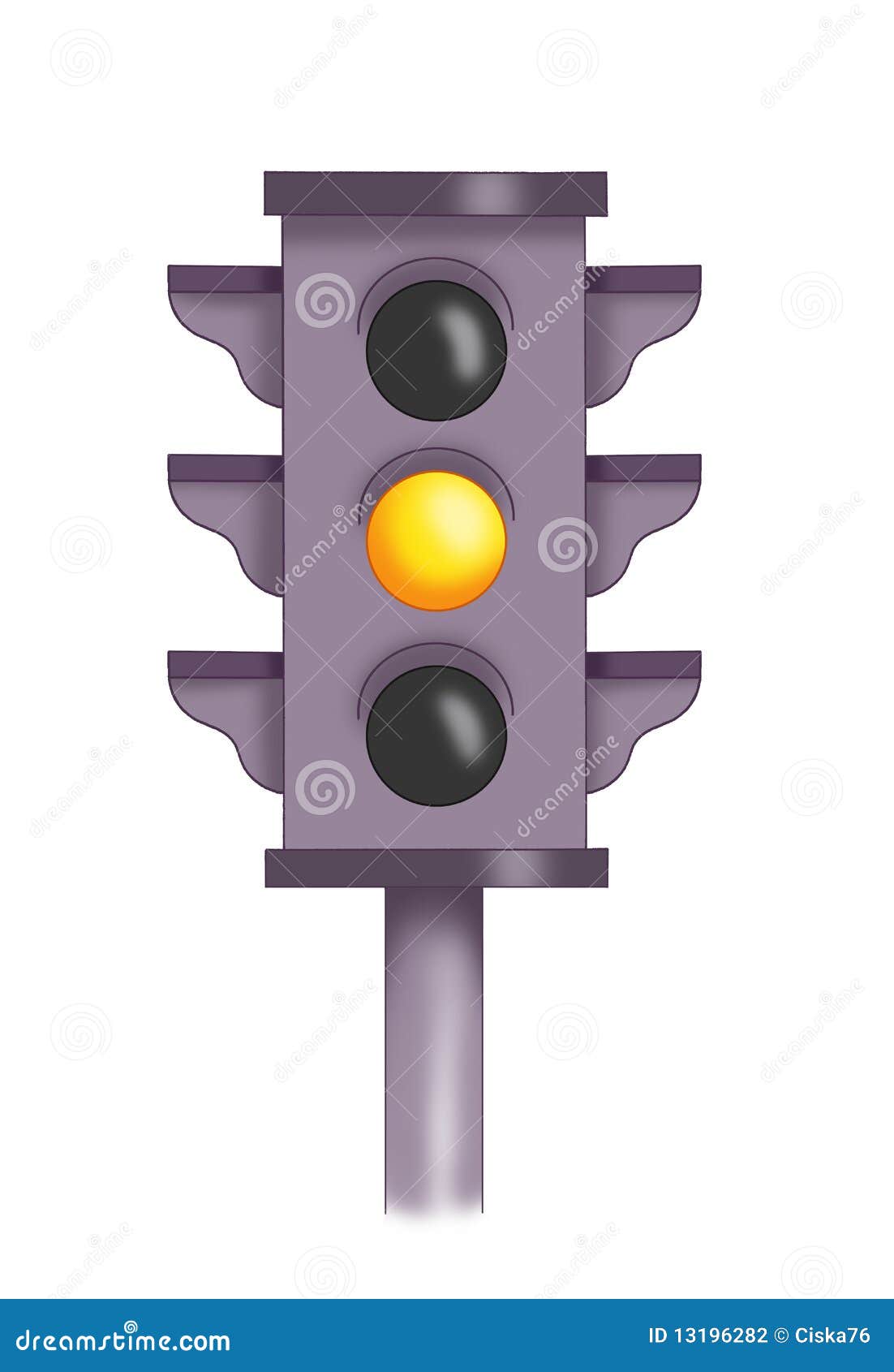 Yellow semaphore stock illustration. Illustration of guide - 13196282