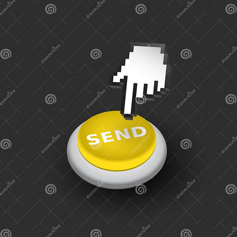 Yellow Send Push Button Sign Emblem Vector Illustration. Stock Vector ...