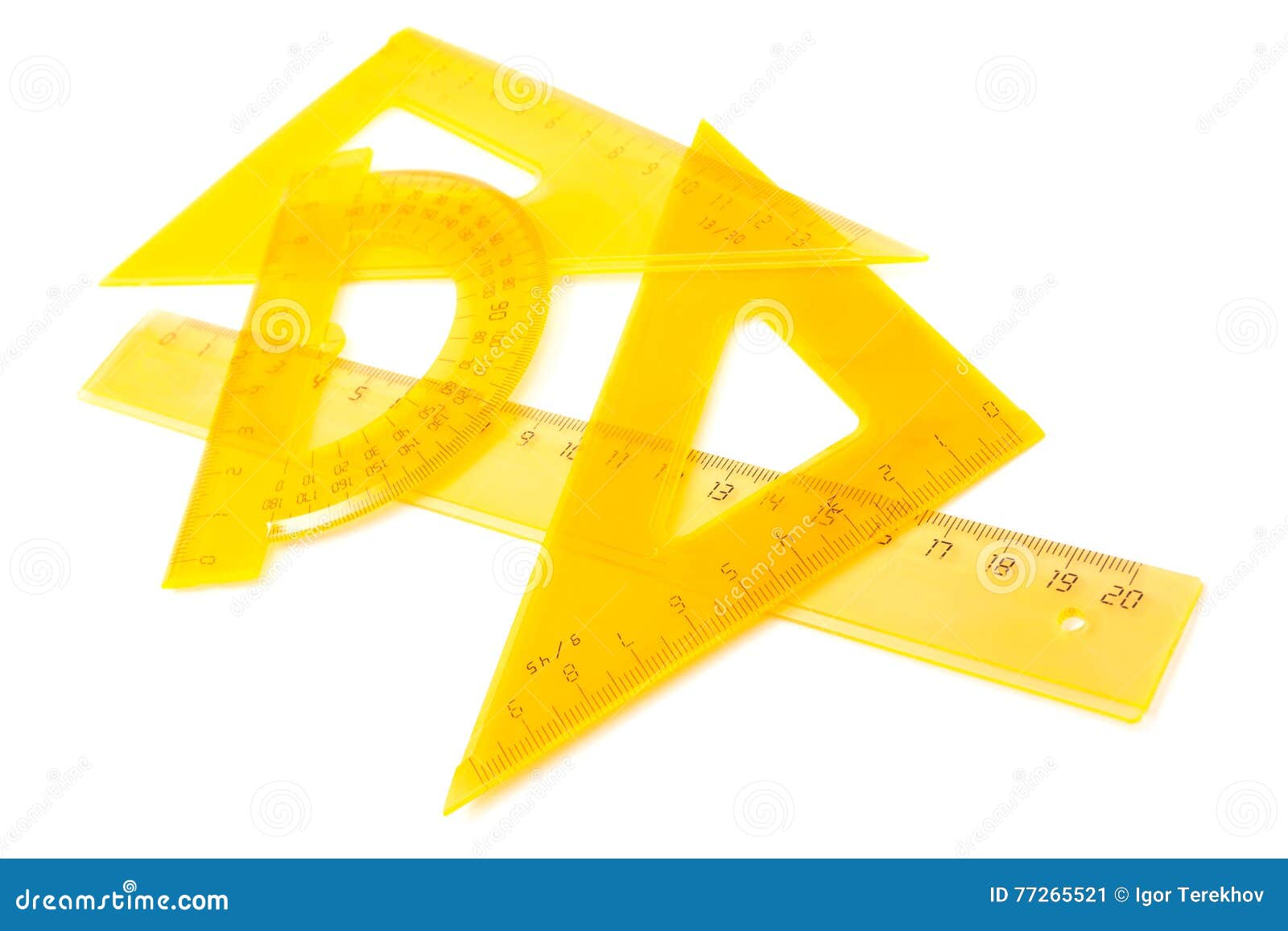 Yellow Set of Measuring Tools Stock Image - Image of green, instrument ...
