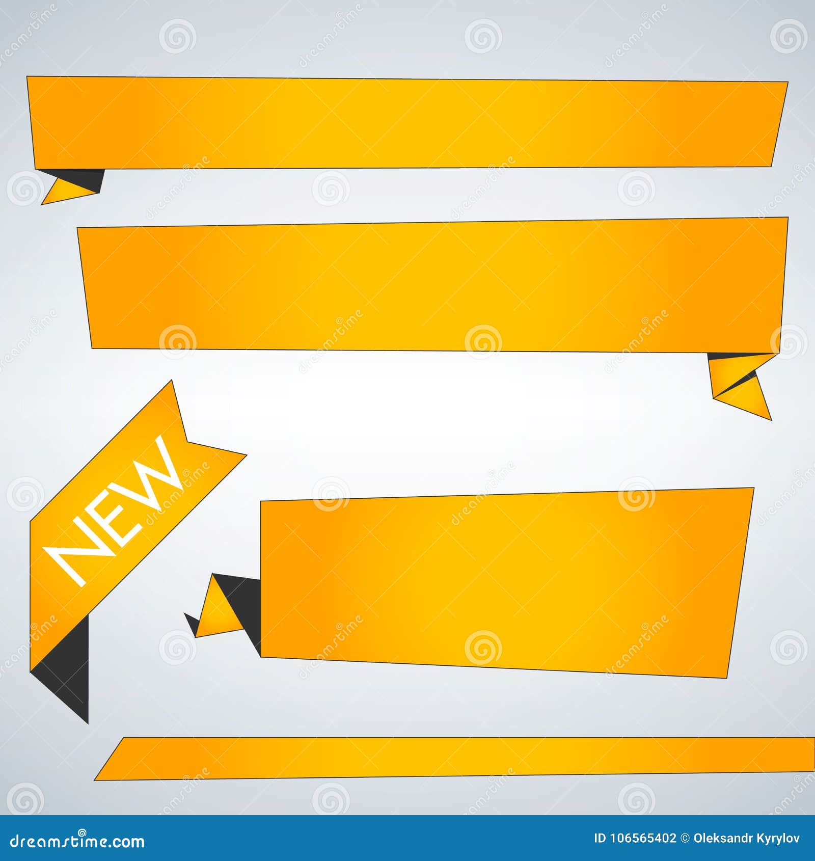 Yellow Set of Web Banners. Templates with Place for Text. Stock ...