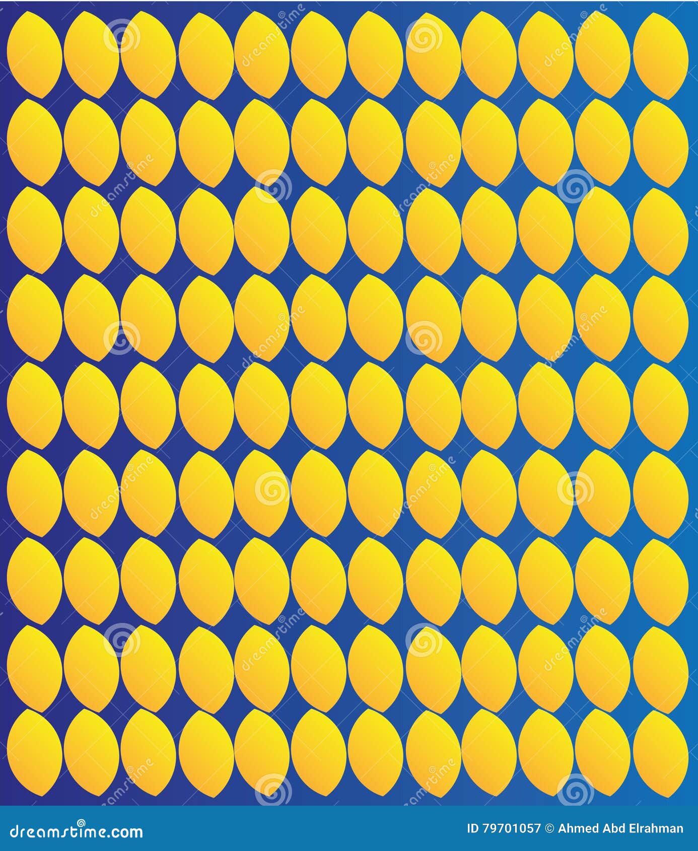 Yellow Shapes on Blue Background Stock Illustration - Illustration of ...