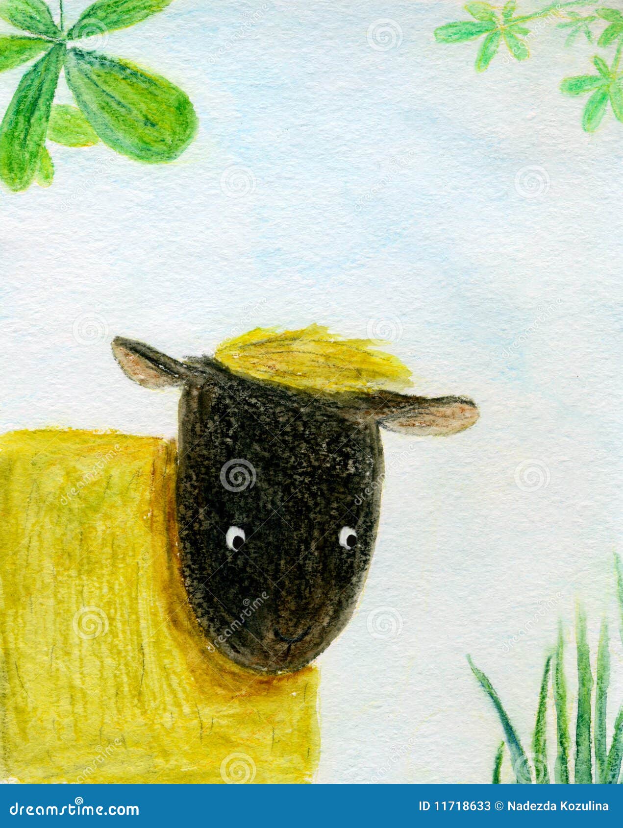 Yellow sheep stock illustration. Illustration of mutton - 11718633