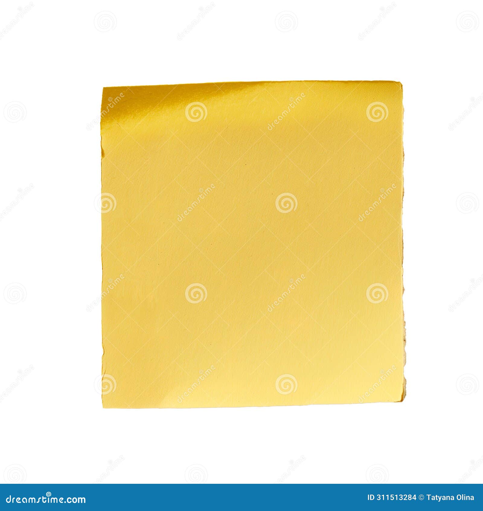Yellow Sheet Sticker with a Curved Corner Stock Photo - Image of yellow ...