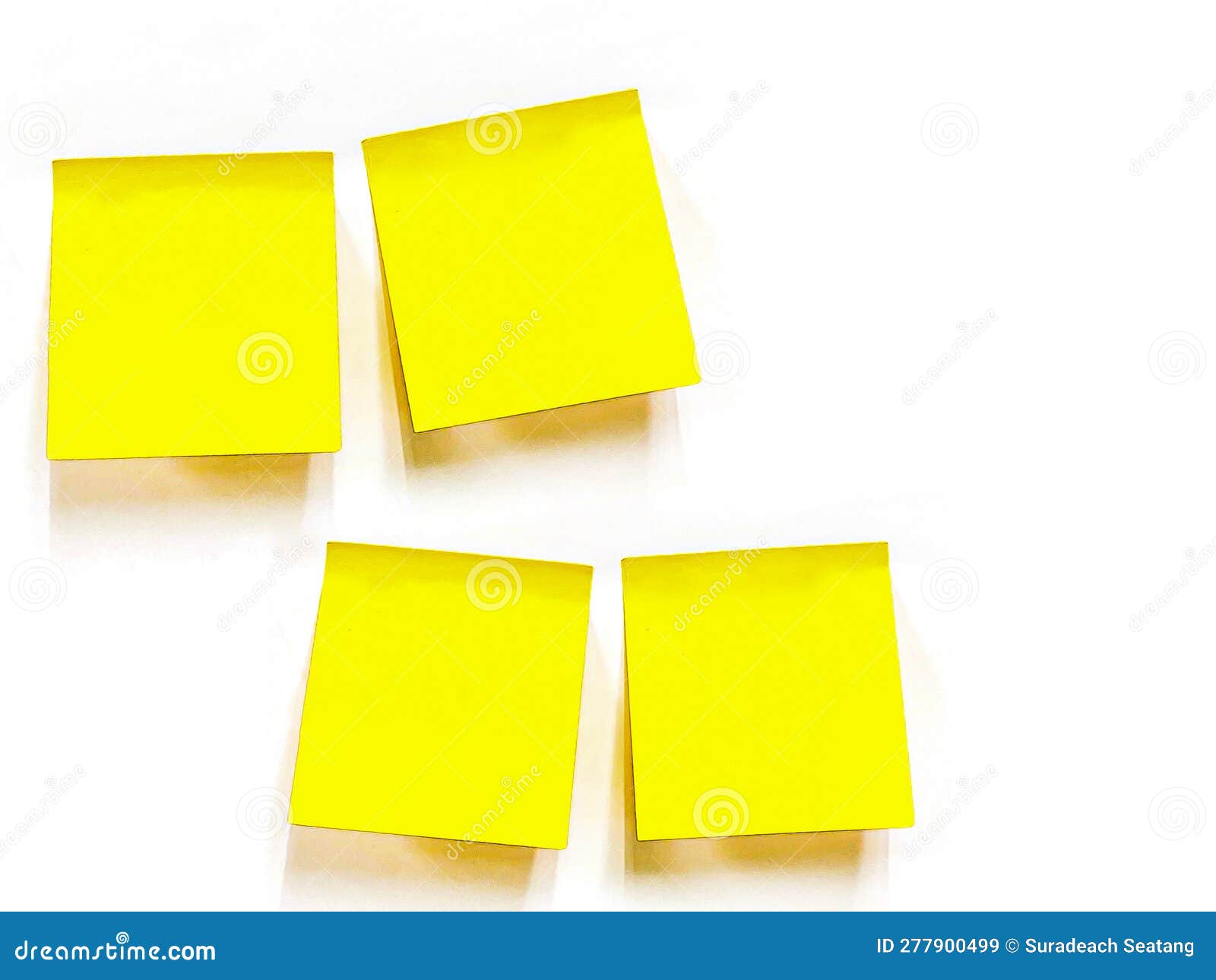 Yellow Sheets for Notes on a White Stock Image - Image of label, design ...