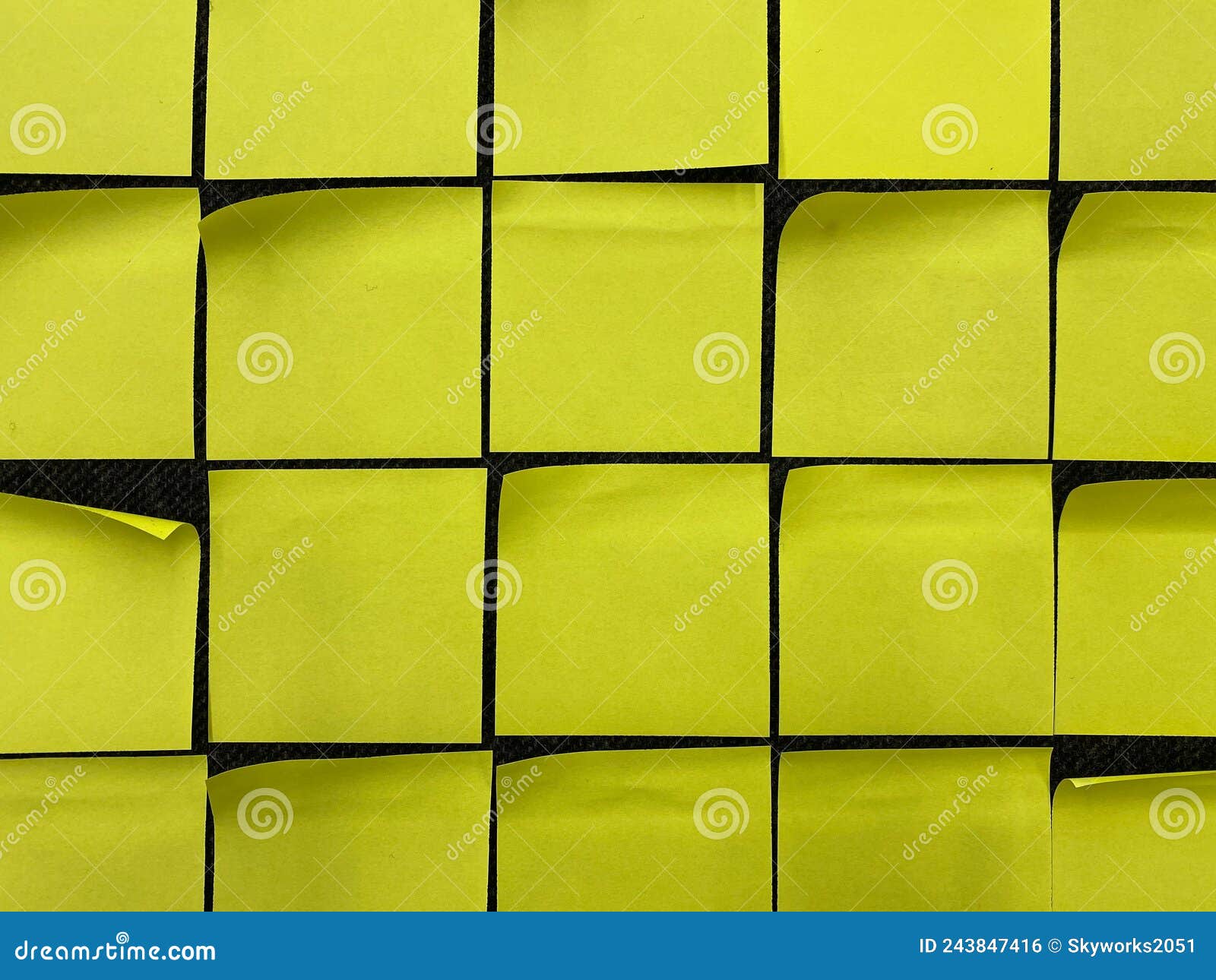 Yellow Sheets of Paper for Notes. Set of Yellow Sticky Notes Used for ...