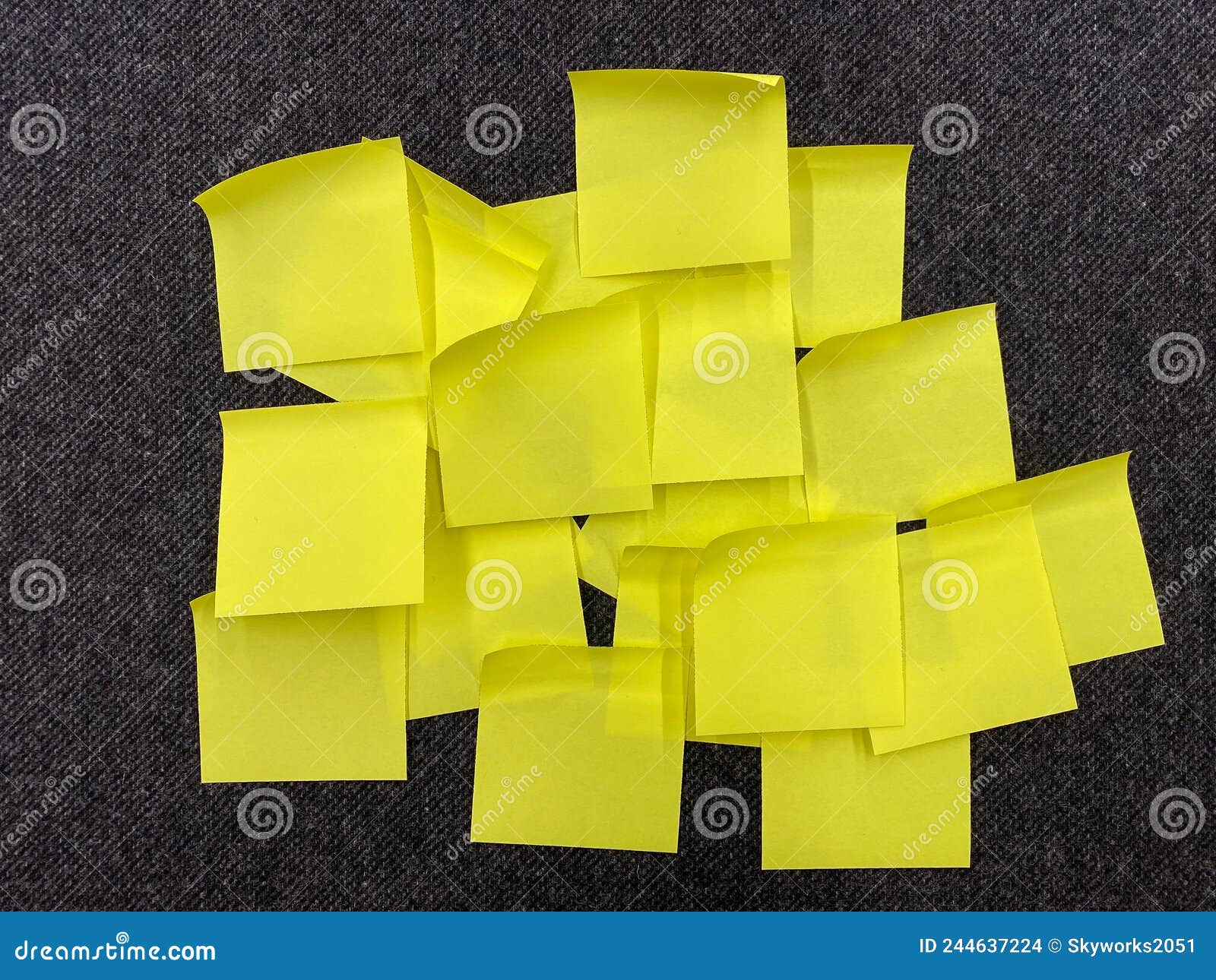 Yellow Sheets of Paper for Notes. Set of Yellow Sticky Notes Used for ...