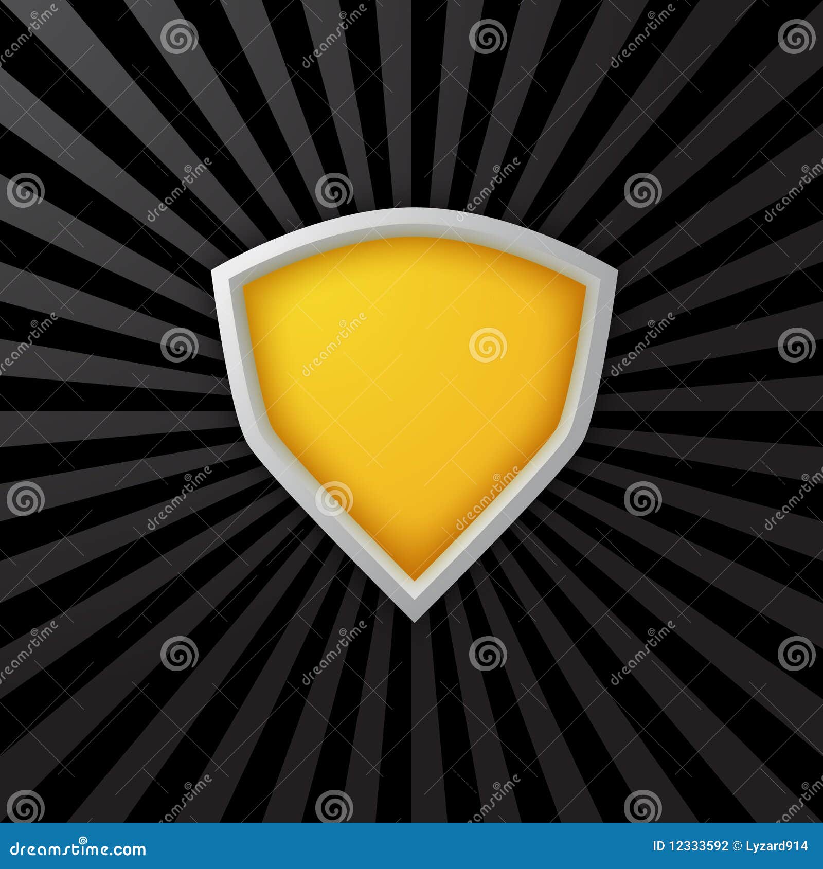 Yellow Sheild stock vector. Illustration of crest, glossy - 12333592