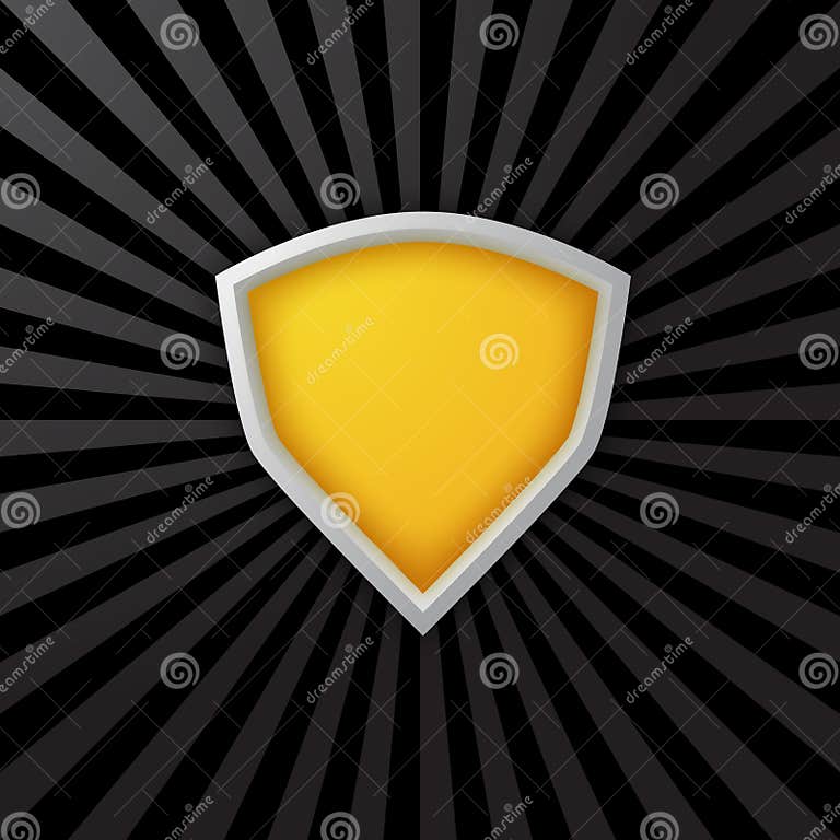 Yellow Sheild stock vector. Illustration of crest, glossy - 12333592