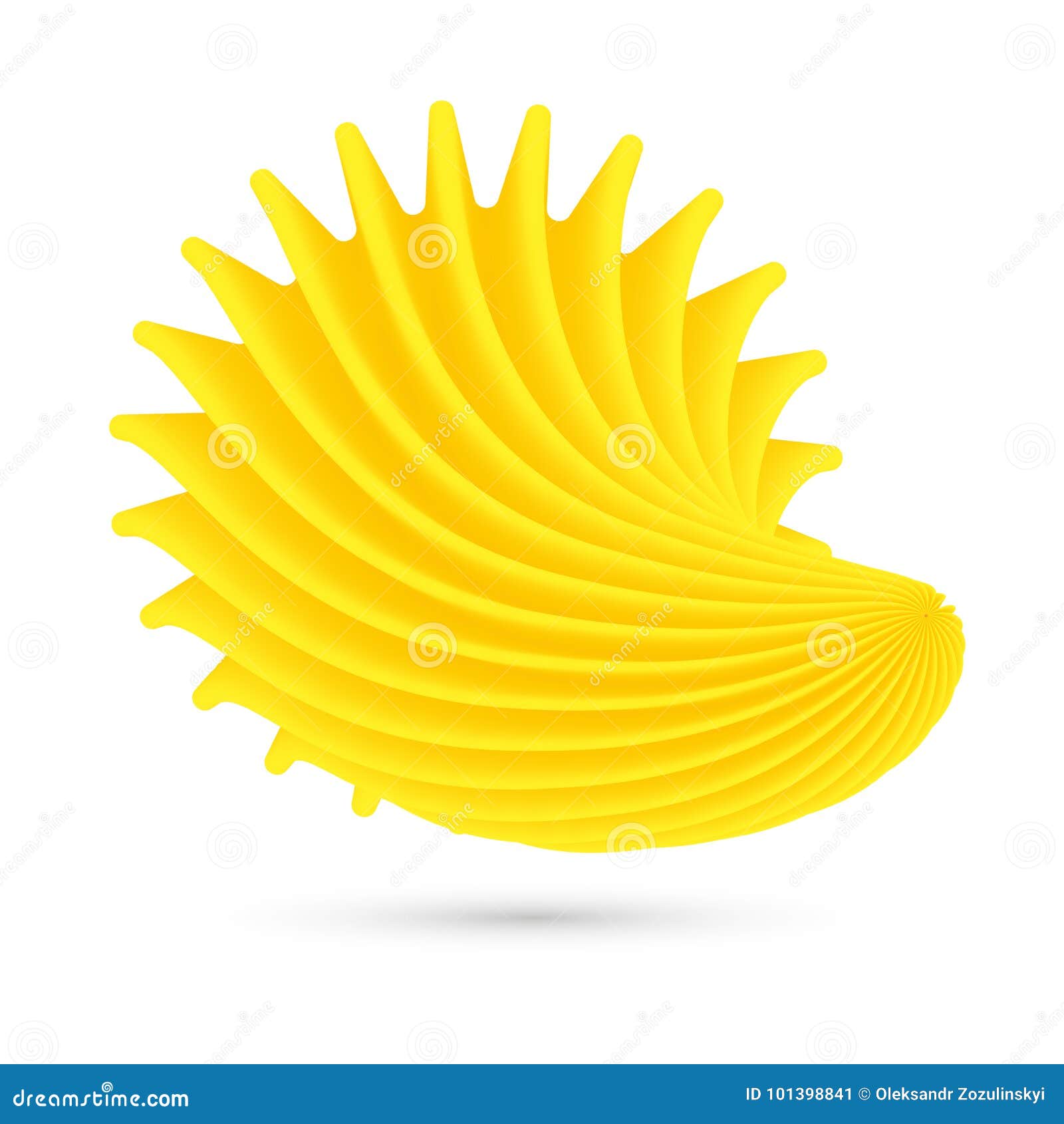 Yellow Shell on White Vector Stock Vector - Illustration of mollusk ...