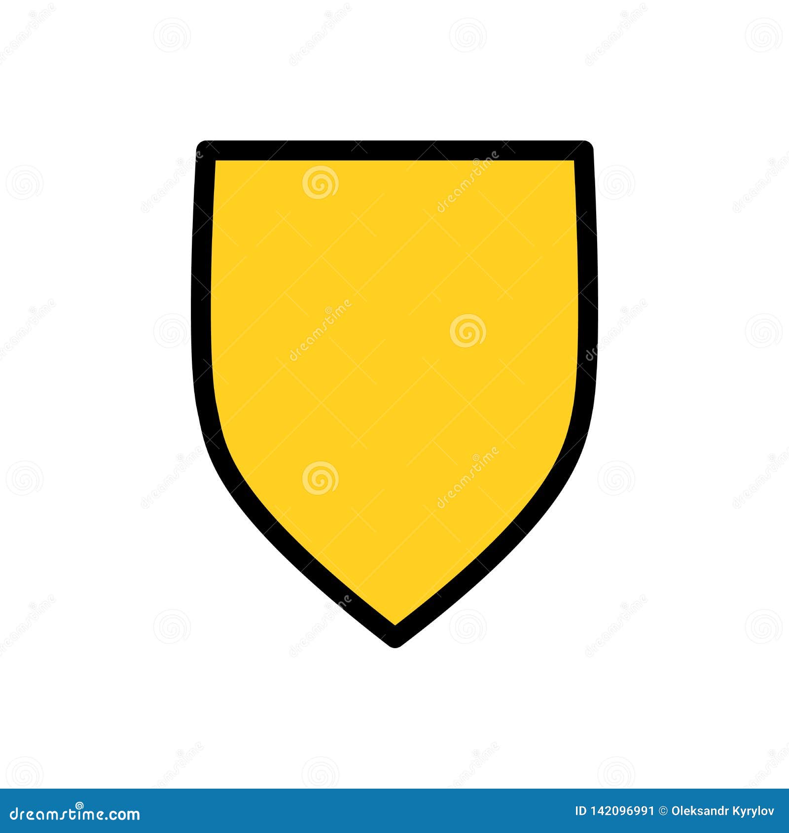 Yellow Shield Blank Logo Icon Design Template, Privacy Protection or ...