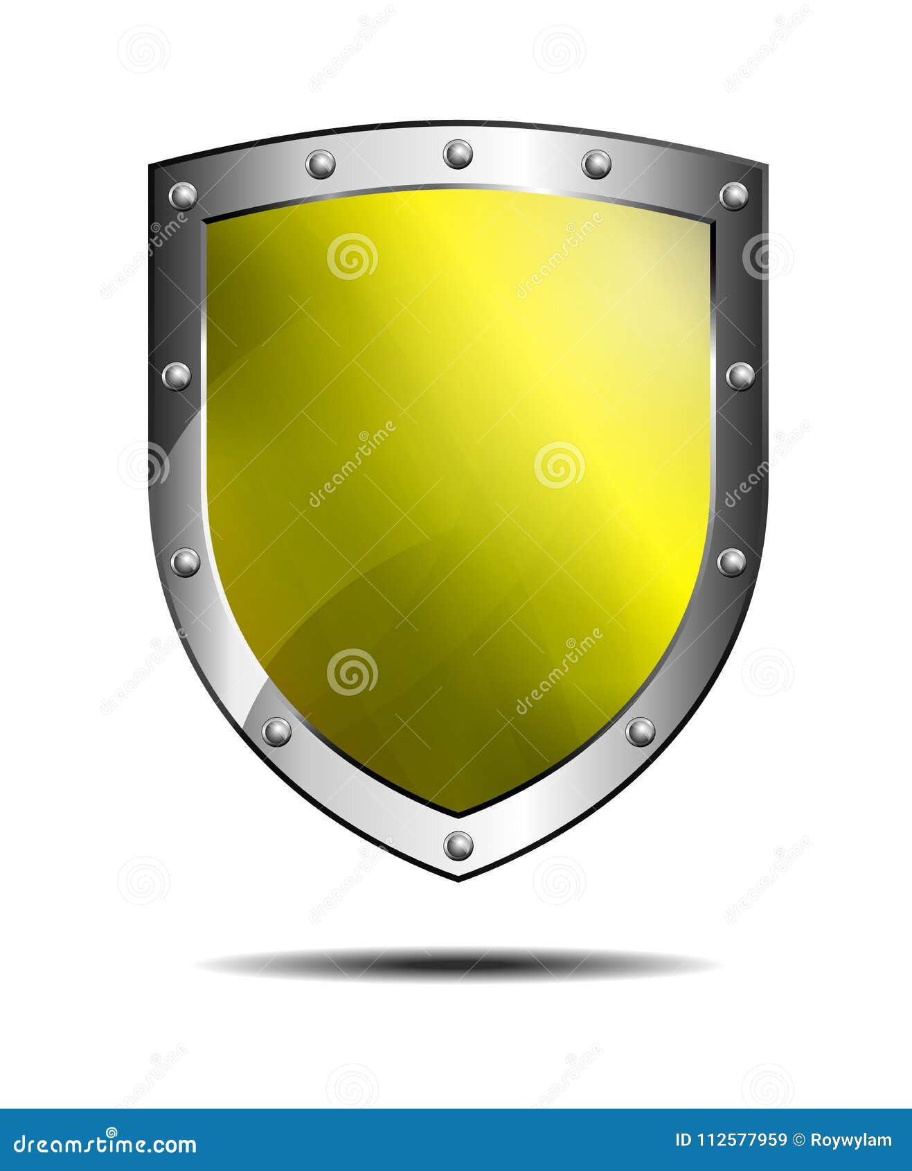 Yellow Shield stock vector. Illustration of concept - 112577959