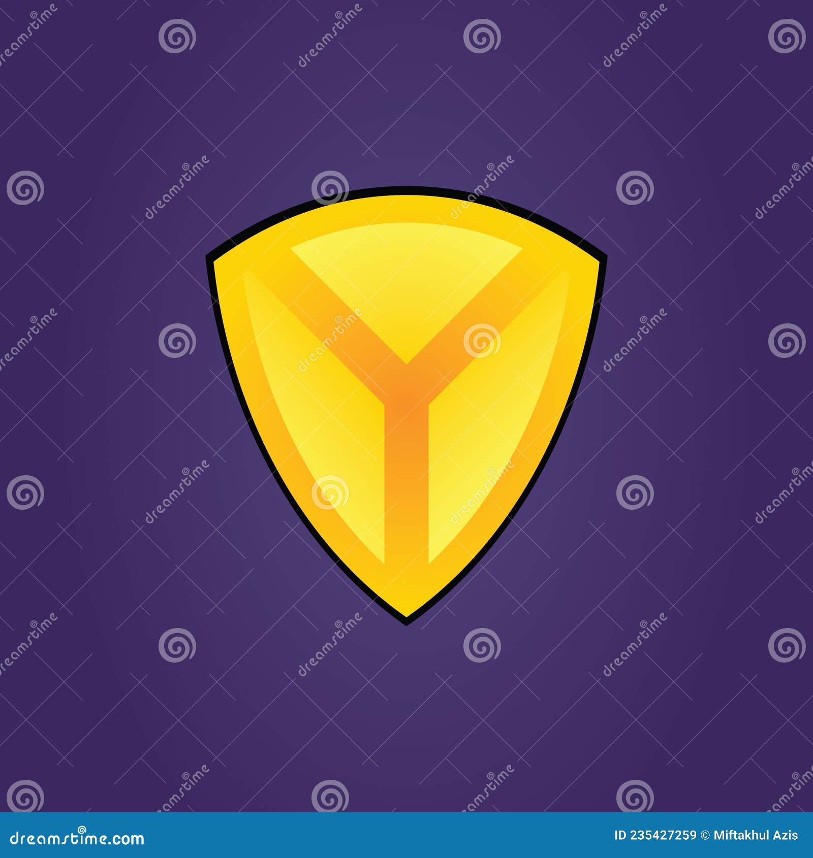 Yellow Shield Logo Applied for a Logo of the Cyber Security. Stock ...