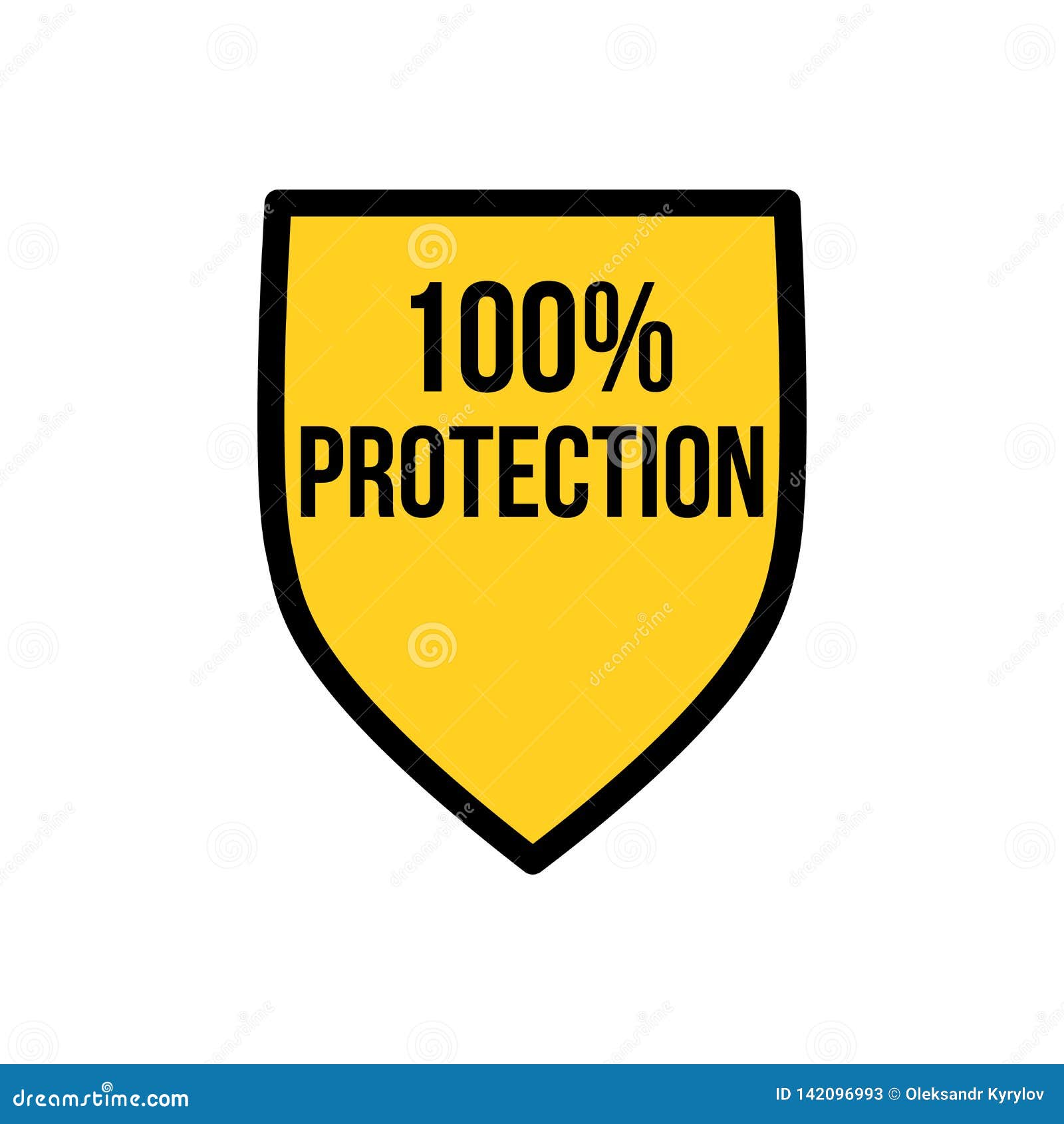 Yellow Shield 100 Percent Protection Logo Icon Design Template, Privacy ...