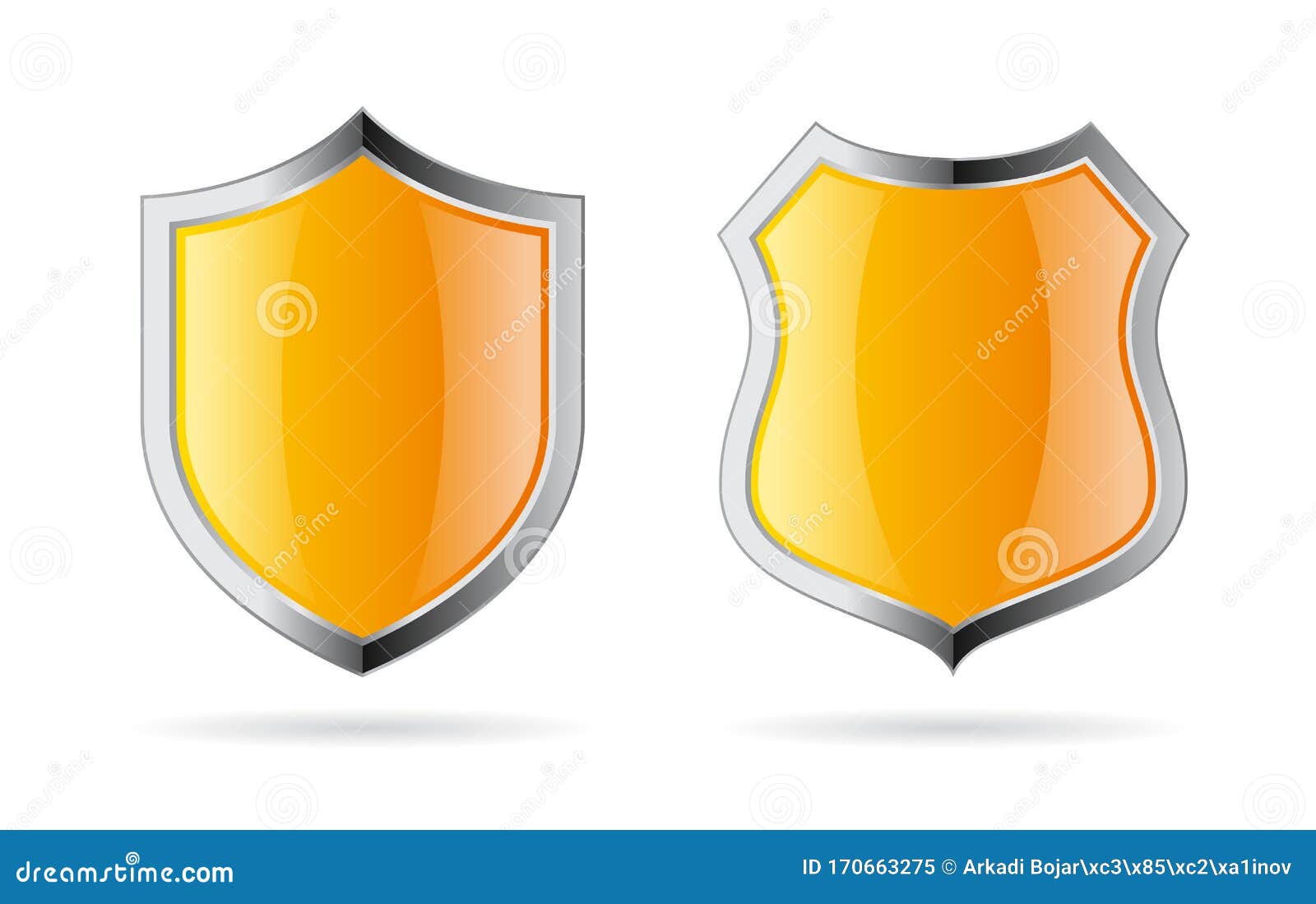 Yellow Shield Vector Icon Set Stock Vector - Illustration of button ...