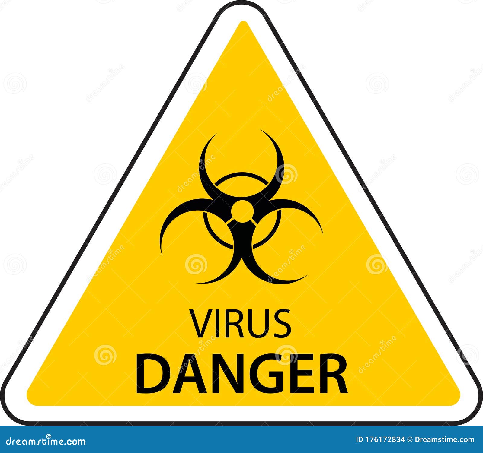 Yellow Shield with a Virus Symbol and the Text Virus Danger - Vector ...