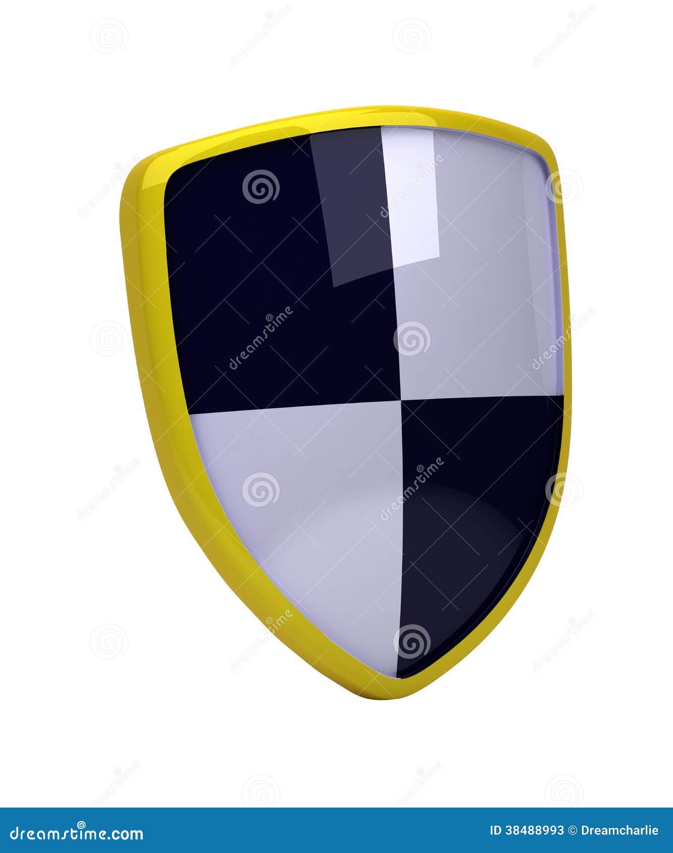 Yellow Shield With White And Black Diagonal Squares - High Resolution ...
