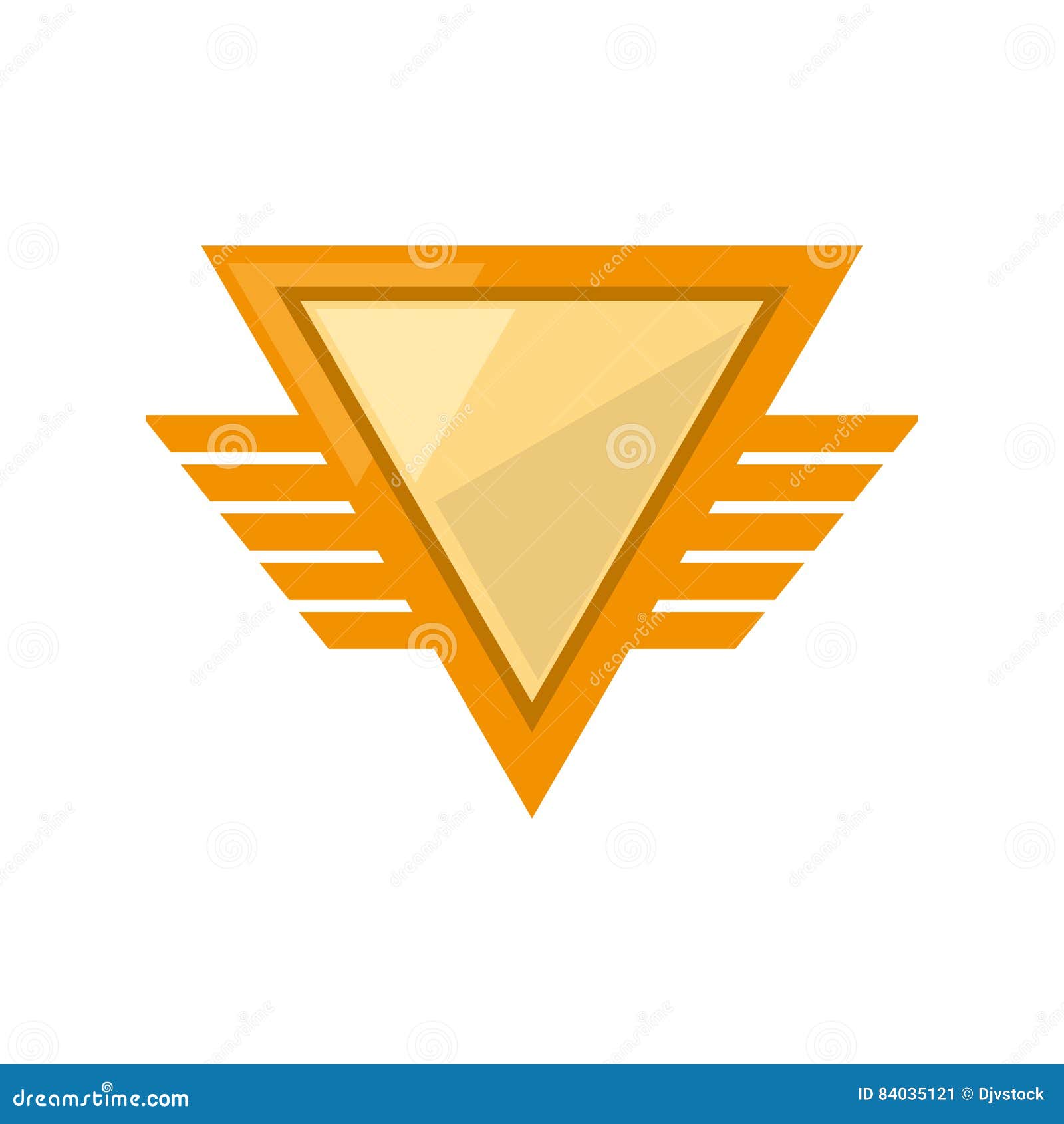 Yellow Shield Winged Shape Triangle Geometric Badge Stock Illustration ...