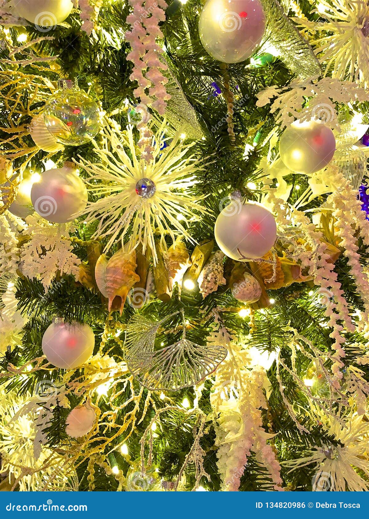 Yellow Shimmering Christmas Decorations Stock Photo - Image of yellow ...
