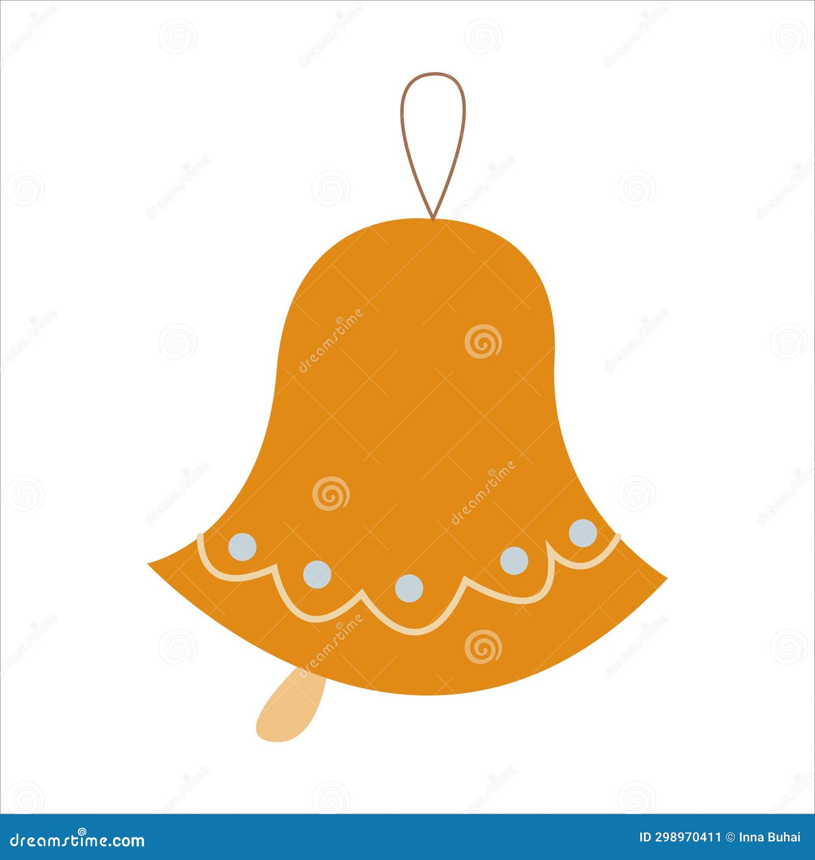 Yellow Shining Bell Flat Vector Illustration. Cute Yellow Shining Bell ...