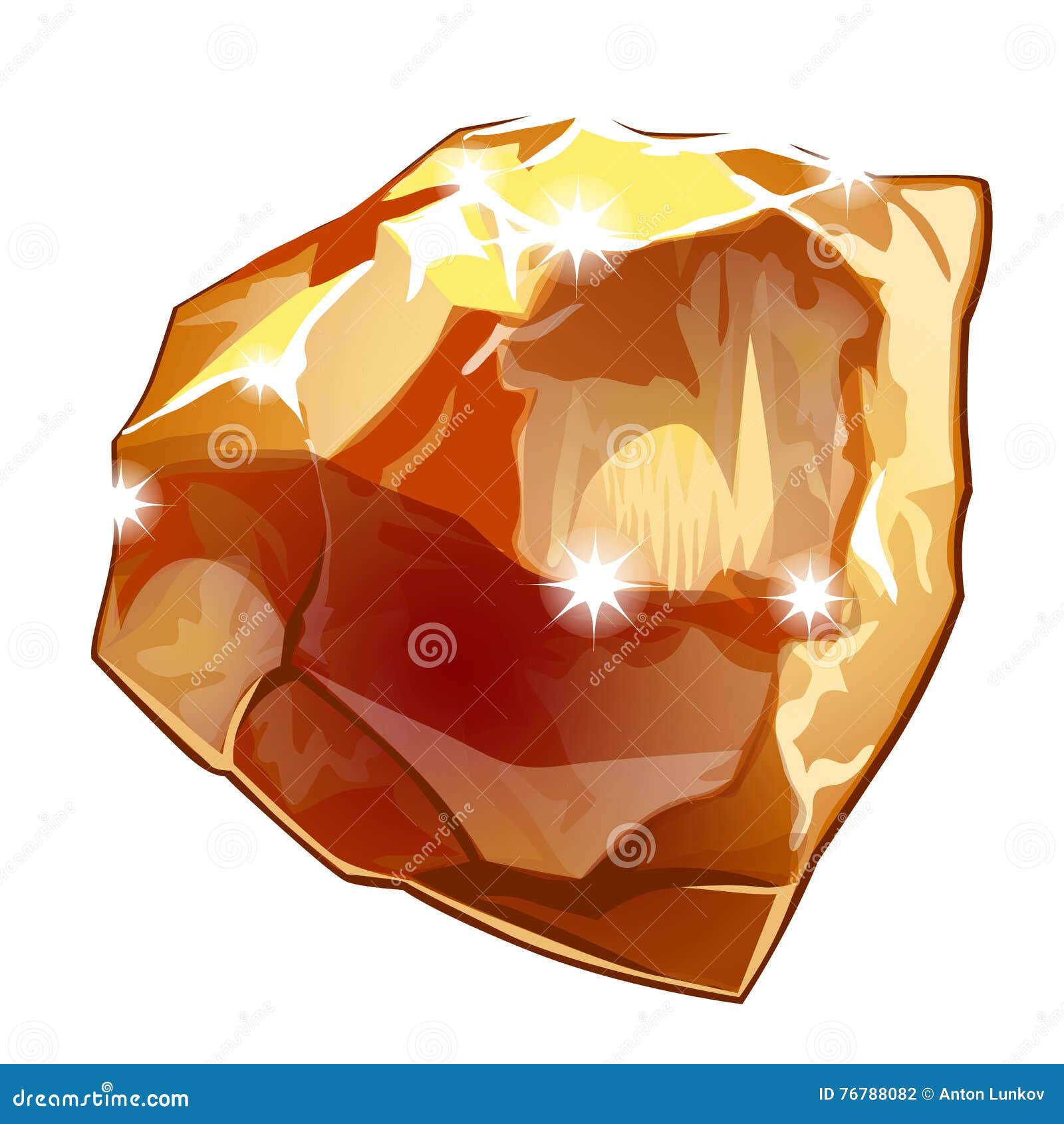 Yellow shining gem crystal stock vector. Illustration of jeweller ...