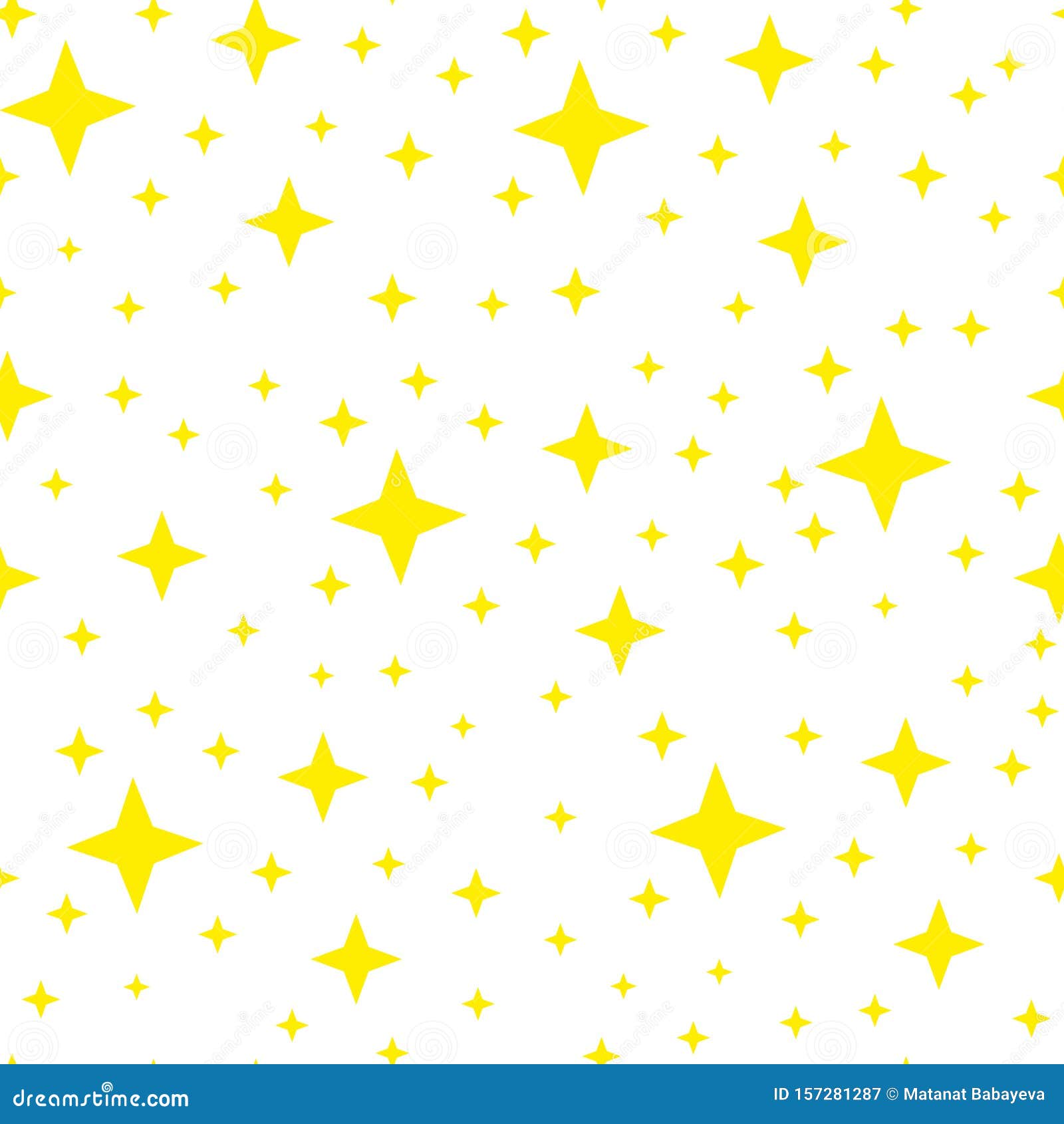 Yellow Shining Star Seamless Pattern, Vector Stock Vector ...