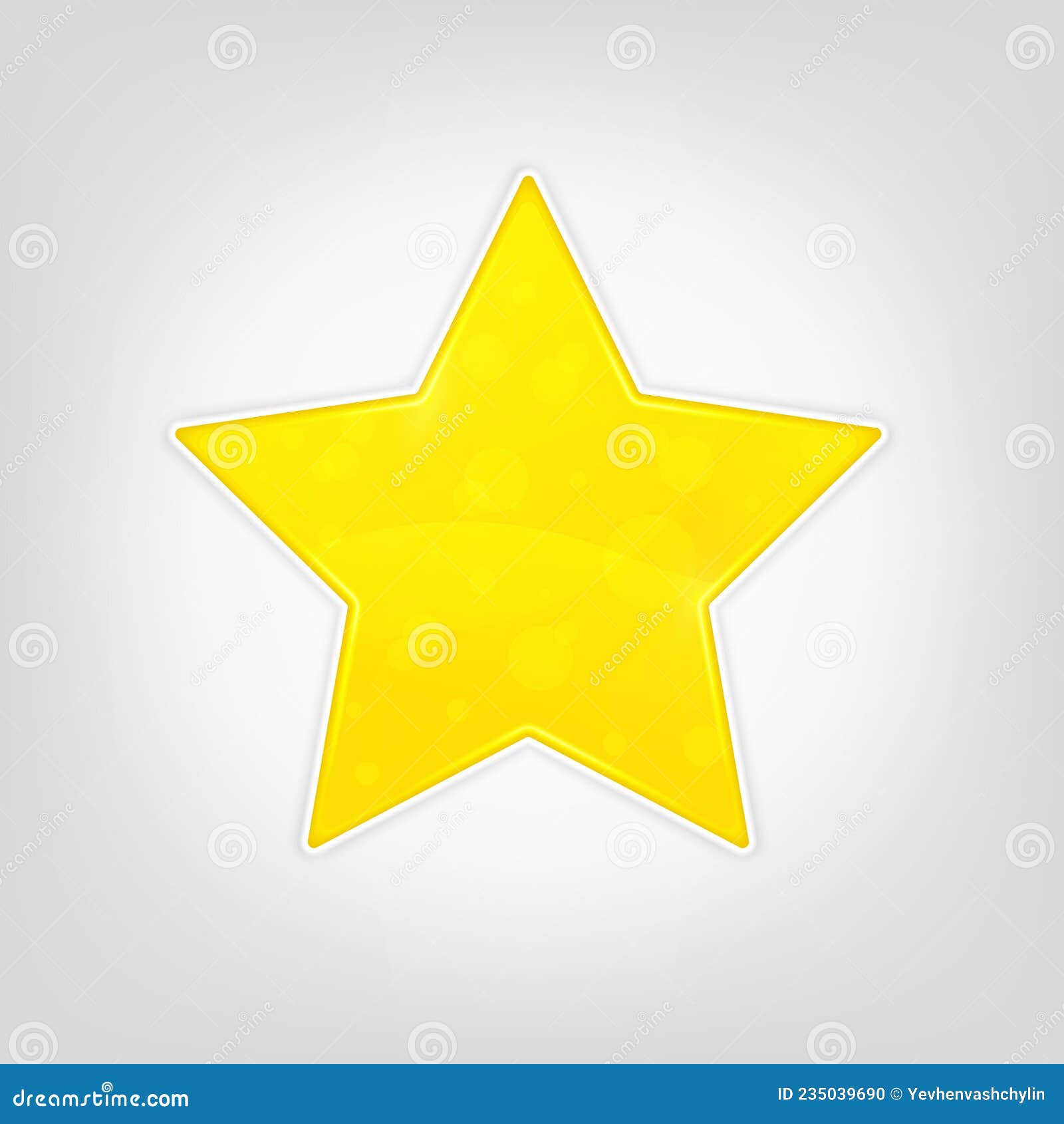 Yellow Shining Star. Vector Illustration with Falling Shadow on ...