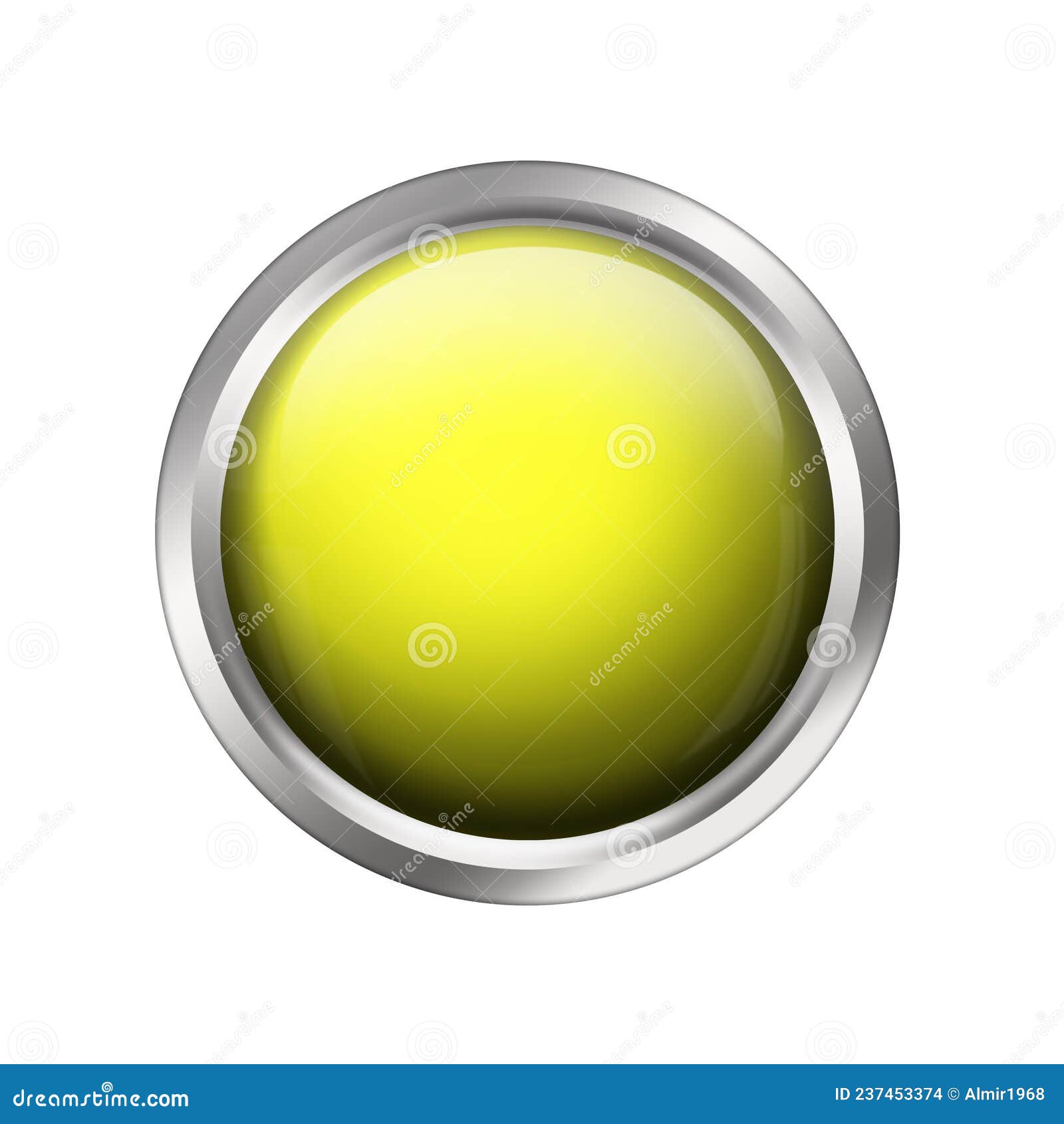 Yellow shiny button stock illustration. Illustration of design - 237453374