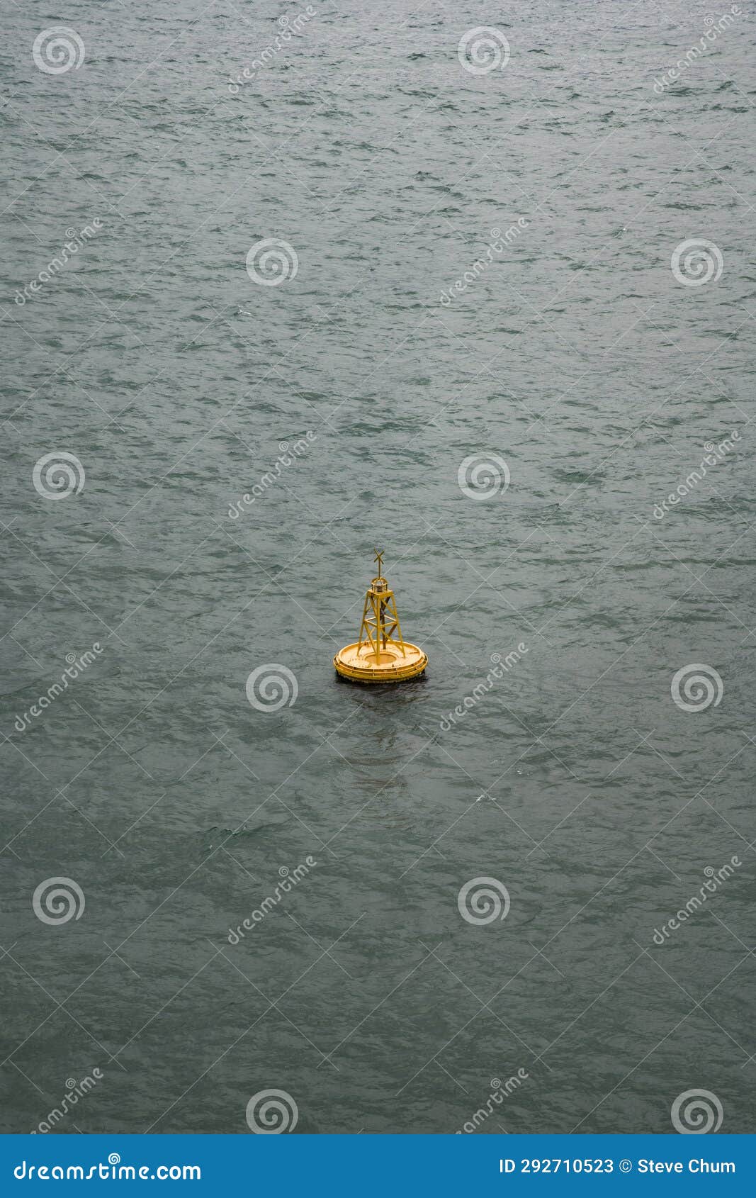 Yellow Ship Navigation Beacon on the Sea Stock Image - Image of river ...
