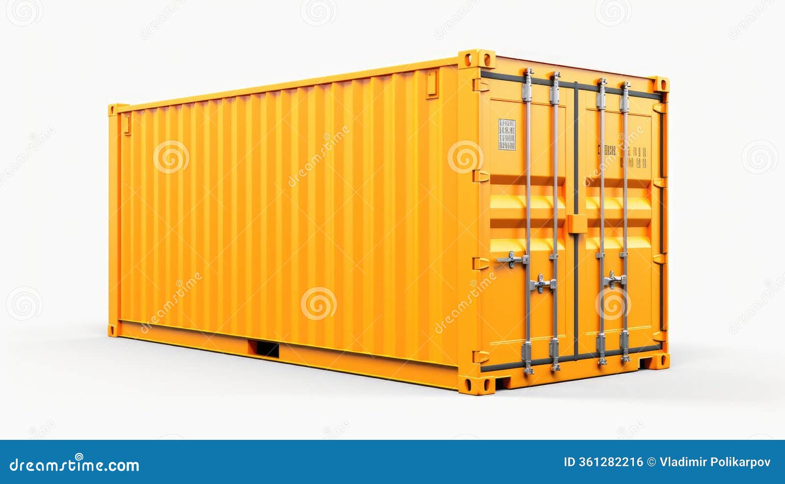 Yellow Shipping Container Isolated On A Transparent Background. Cargo ...