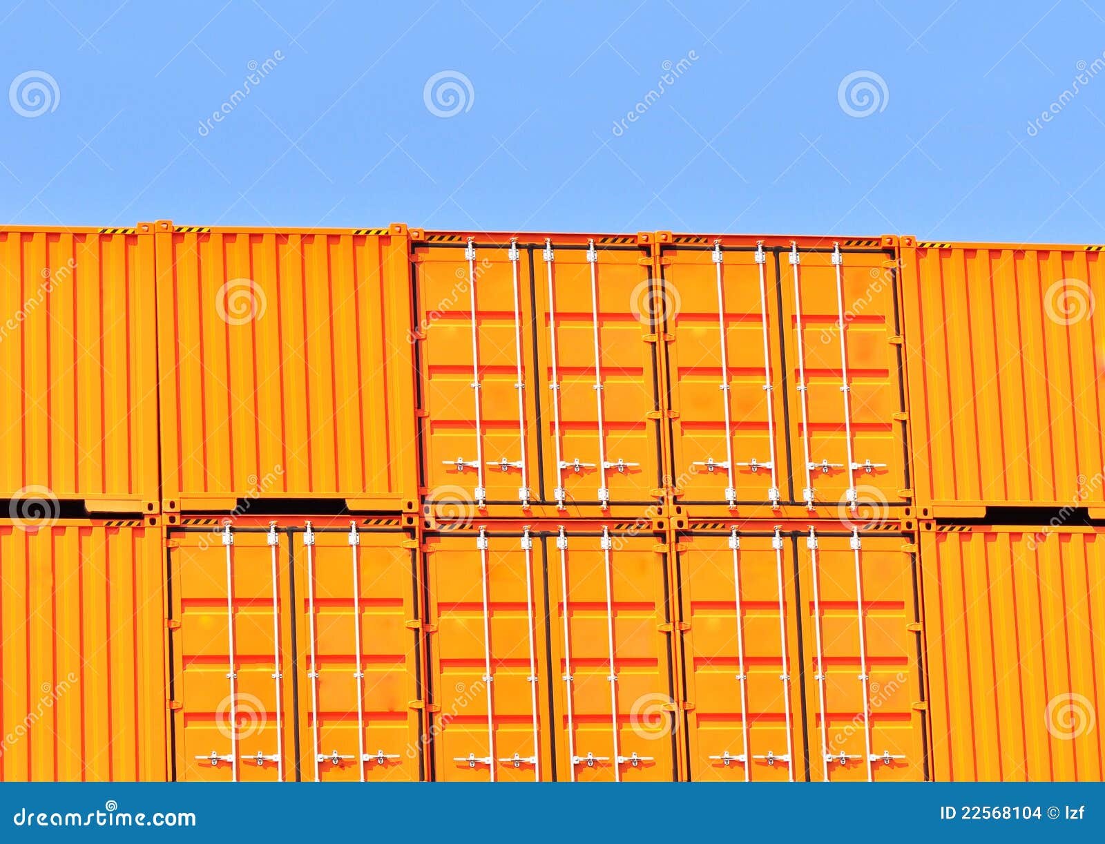 Yellow shipping containers stock photo. Image of dockyard - 22568104