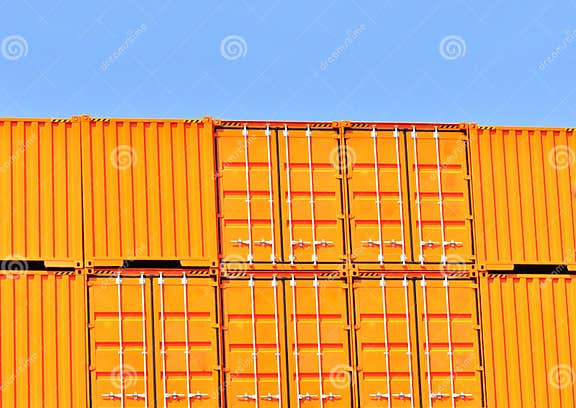Yellow shipping containers stock photo. Image of dockyard - 22568104
